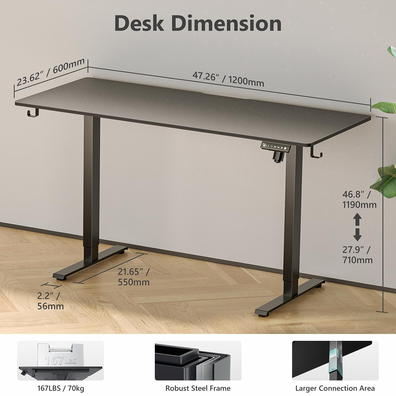 Snapklik.com : VVENACE 48 Inch Electric Standing Desk Adjustable Height ...