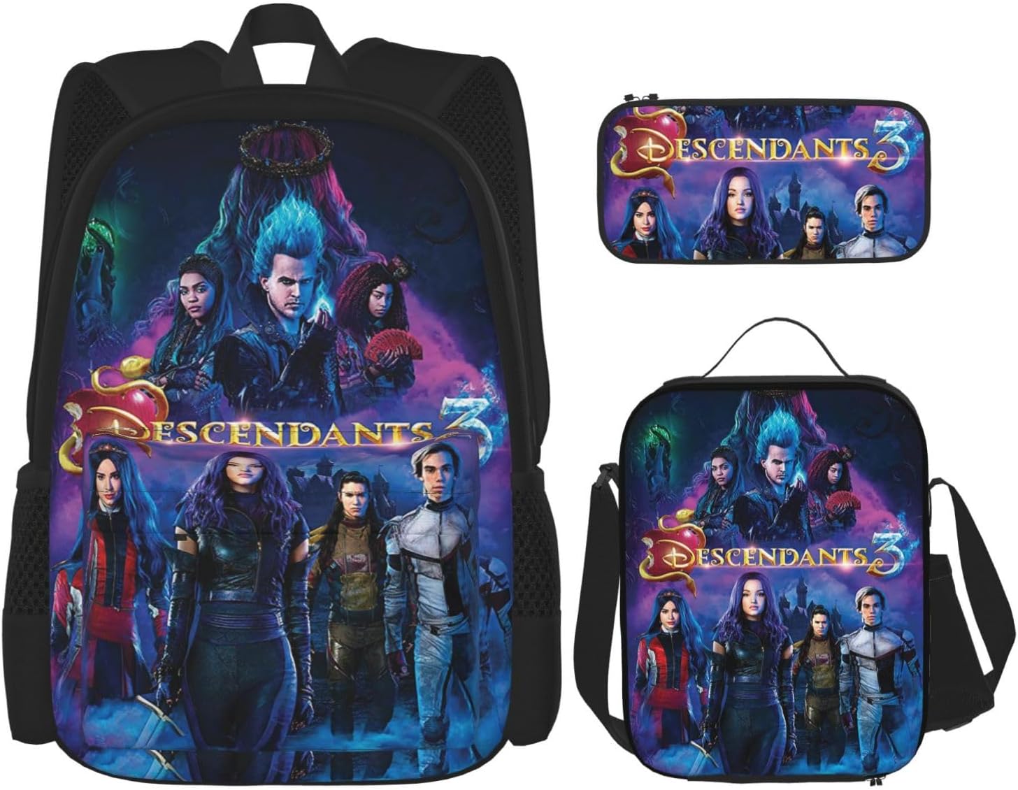 Amazon.com: BNALAO Descendants Cartoon 3 Movie 3PCS Cartoon Backpack ...