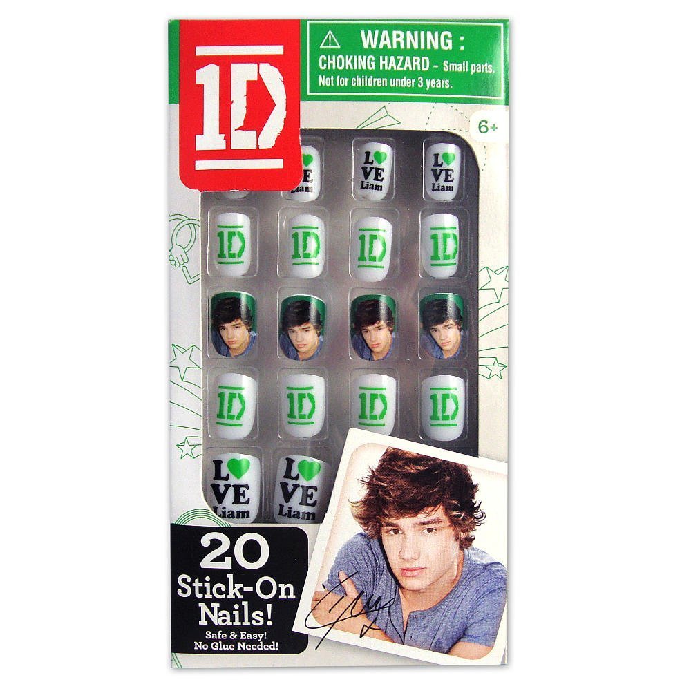 Amazon.com: One Direction- 1D Stick-on Nails - Liam (Green) Pack of 20 ...