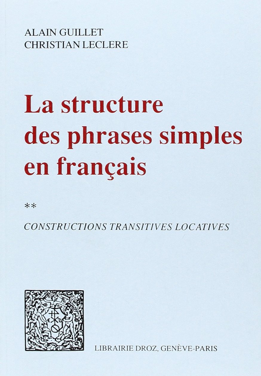 Amazon.com: LA STRUCTURE DES PHRASES SIMPLES EN FRANCAIS: 9782600043243 ...
