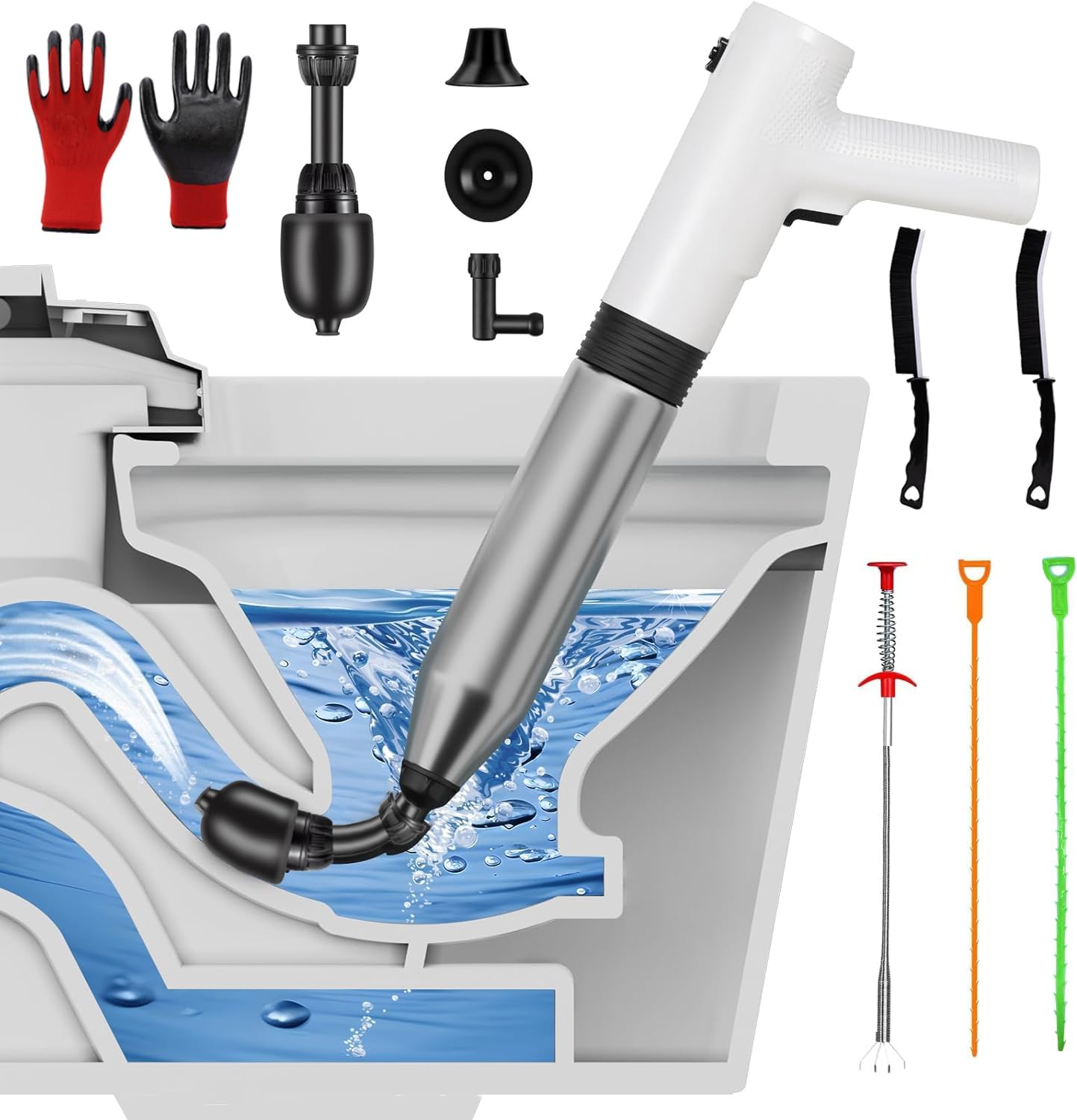 LikeCoo Electric Toilet Plunger Heavy Duty - 2 PCS Battery Power ...