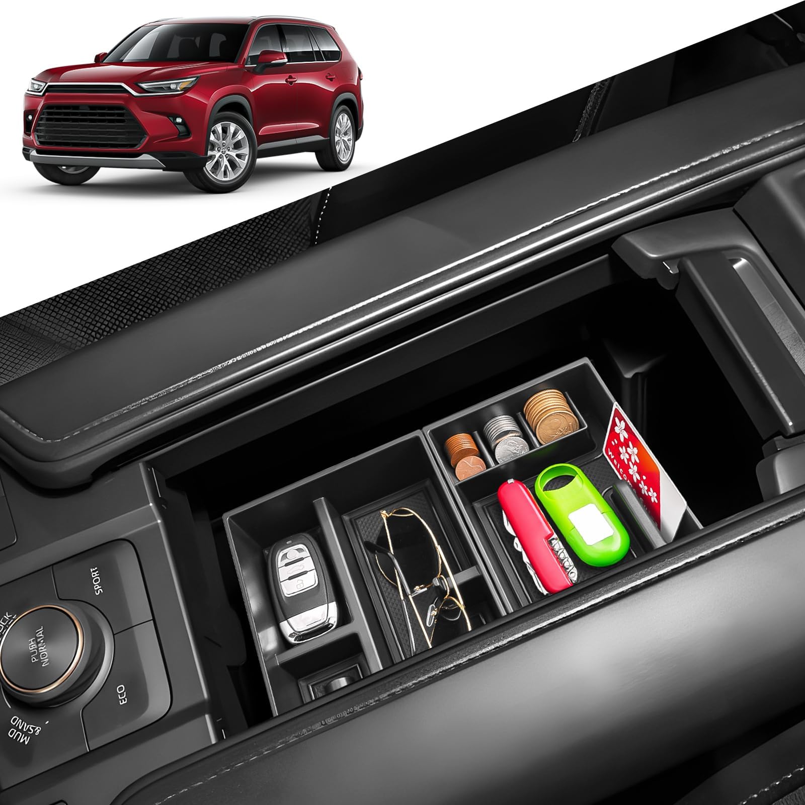 Amazon.com: ASZSK Double Layer Center Console Organizer For Grand ...