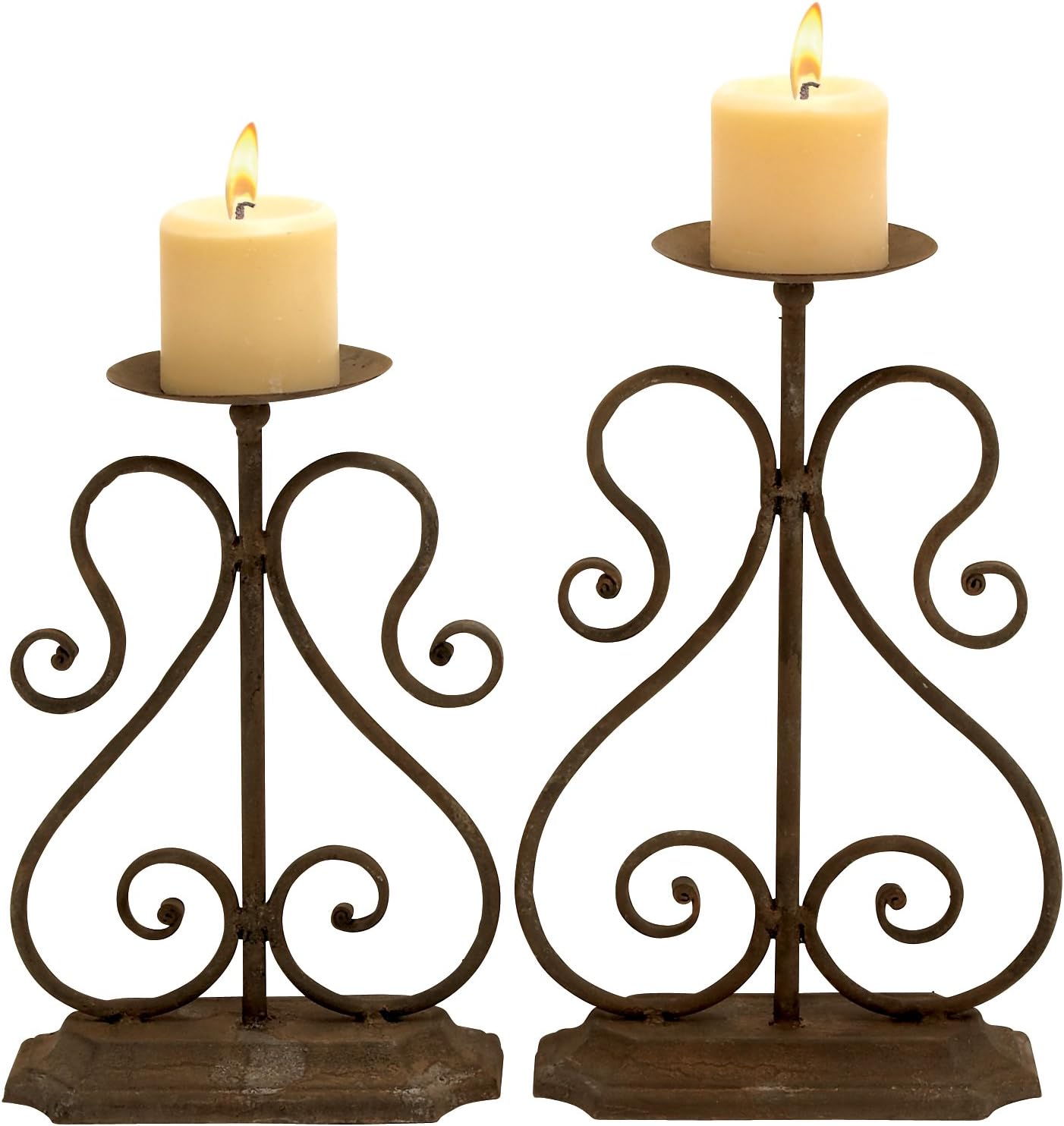 Amazon.com: Metal Candlestick (Set of 2): Candlestick Holders: Home ...