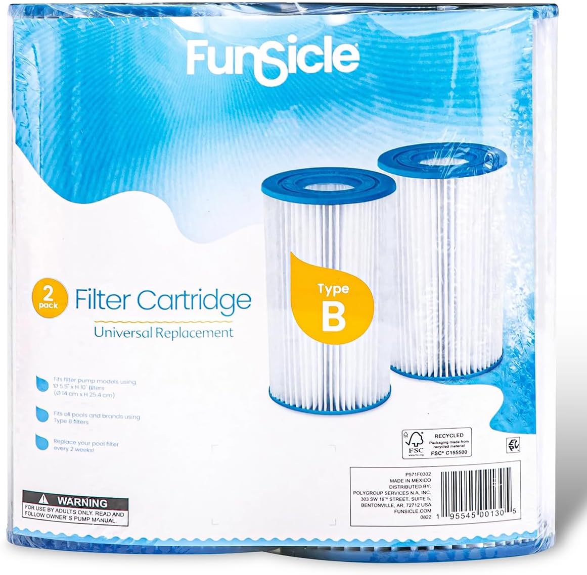 Amazon.com : Funsicle 2 Pack Filter Cartridge Universal Replacement ...