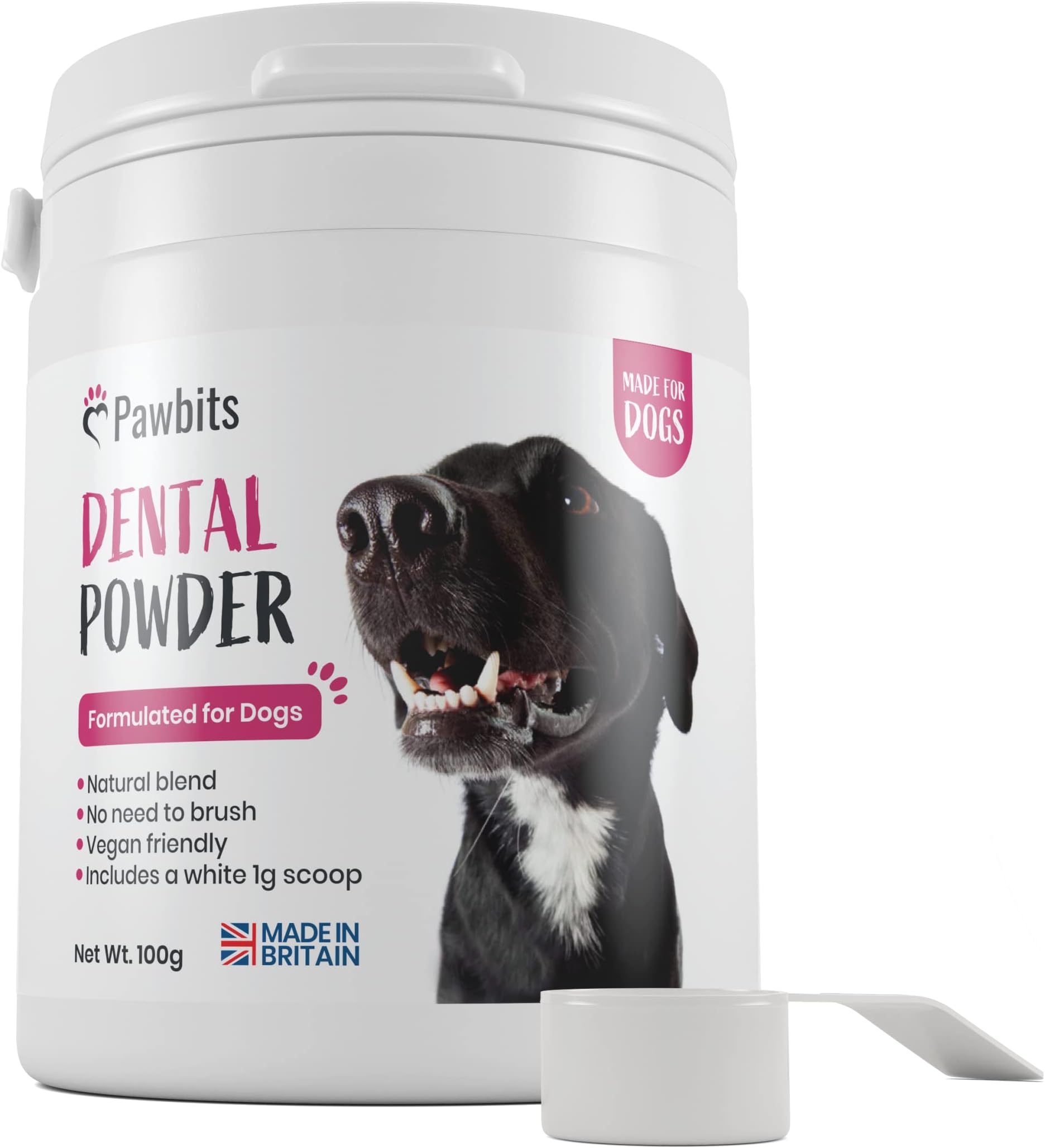 Pawbits Dog Dental Powder with Scoop - Tartar & Plaque Remover for Dogs ...