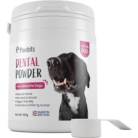 Dog Dental Powder with Scoop - Tartar & Plaque Remover for Dogs Oral ...