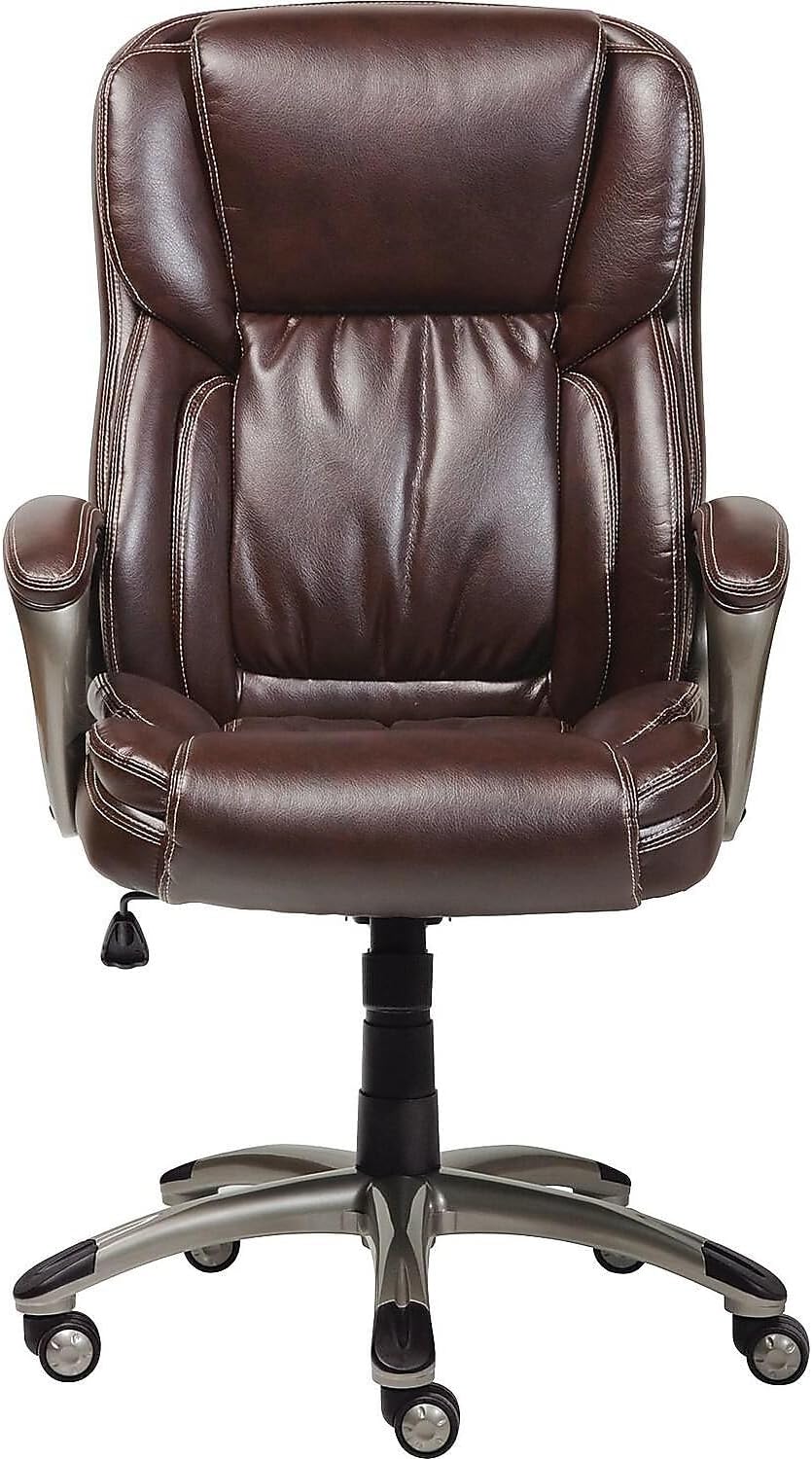Amazon.com: Serta Bonded Leather Executive Chair, Biscuit Brown (CHR200090) (43520OSS) : Home ...