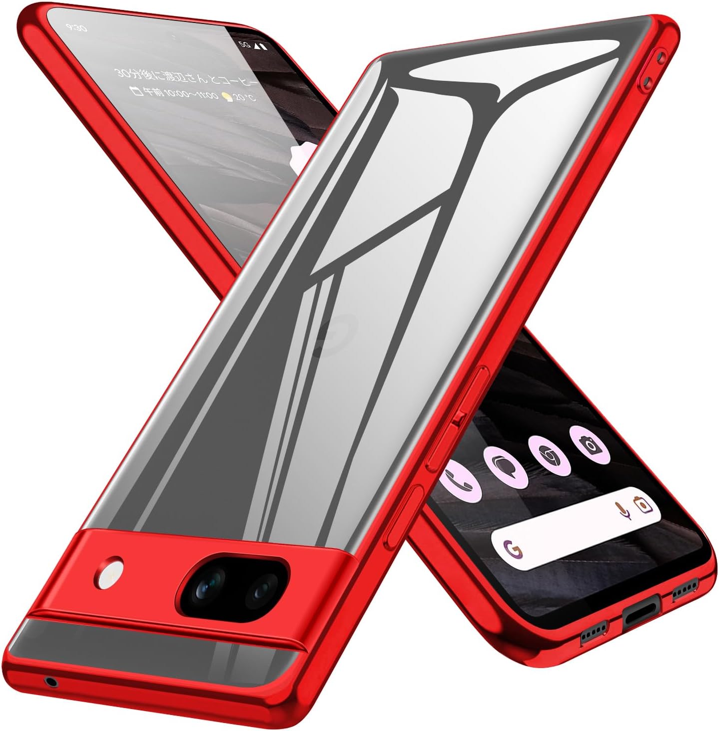 Amazon.co.jp: Google Pixel 8a ケース クリア ピクセル8a スマホケース 透明 ソフト tpu Pixel8a カバー 薄型 背面クリア 赤 ストラップホール付き ...