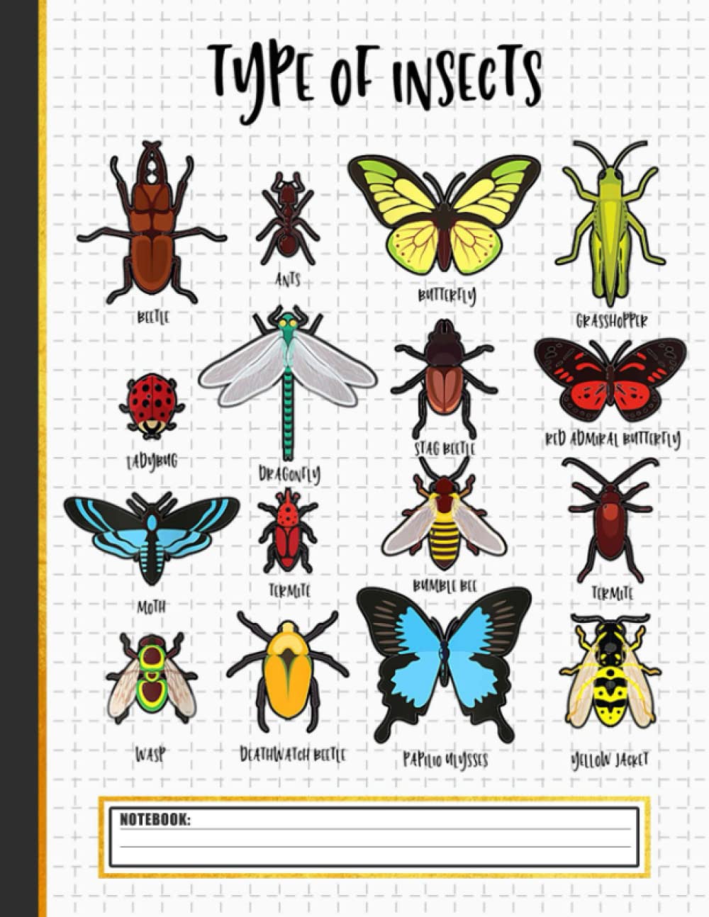 Types Of Insects Study Of Biology Science Bug Identification Notebook ...