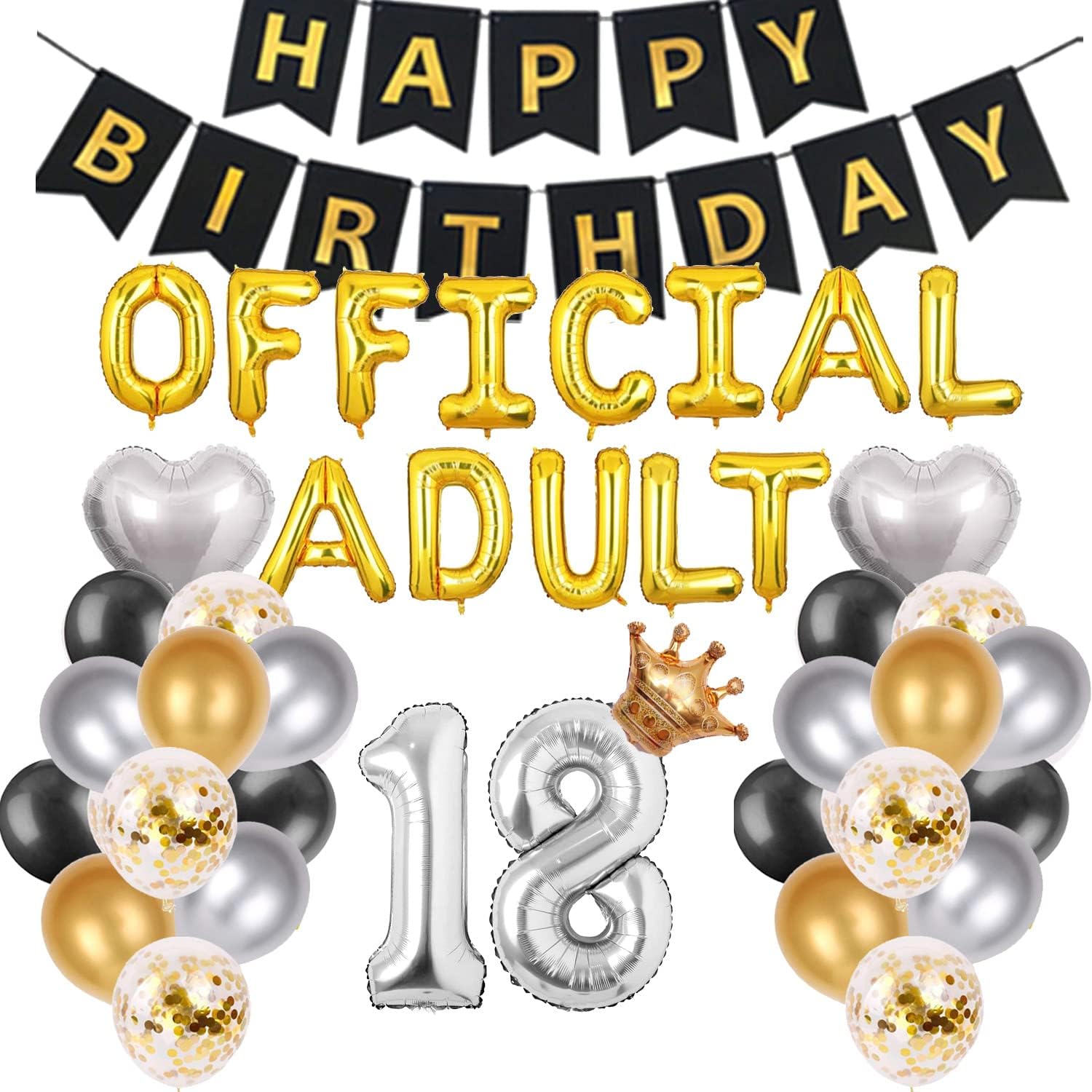 Amazon.com: Official Adult Birthday Decorations, 18th Birthday ...