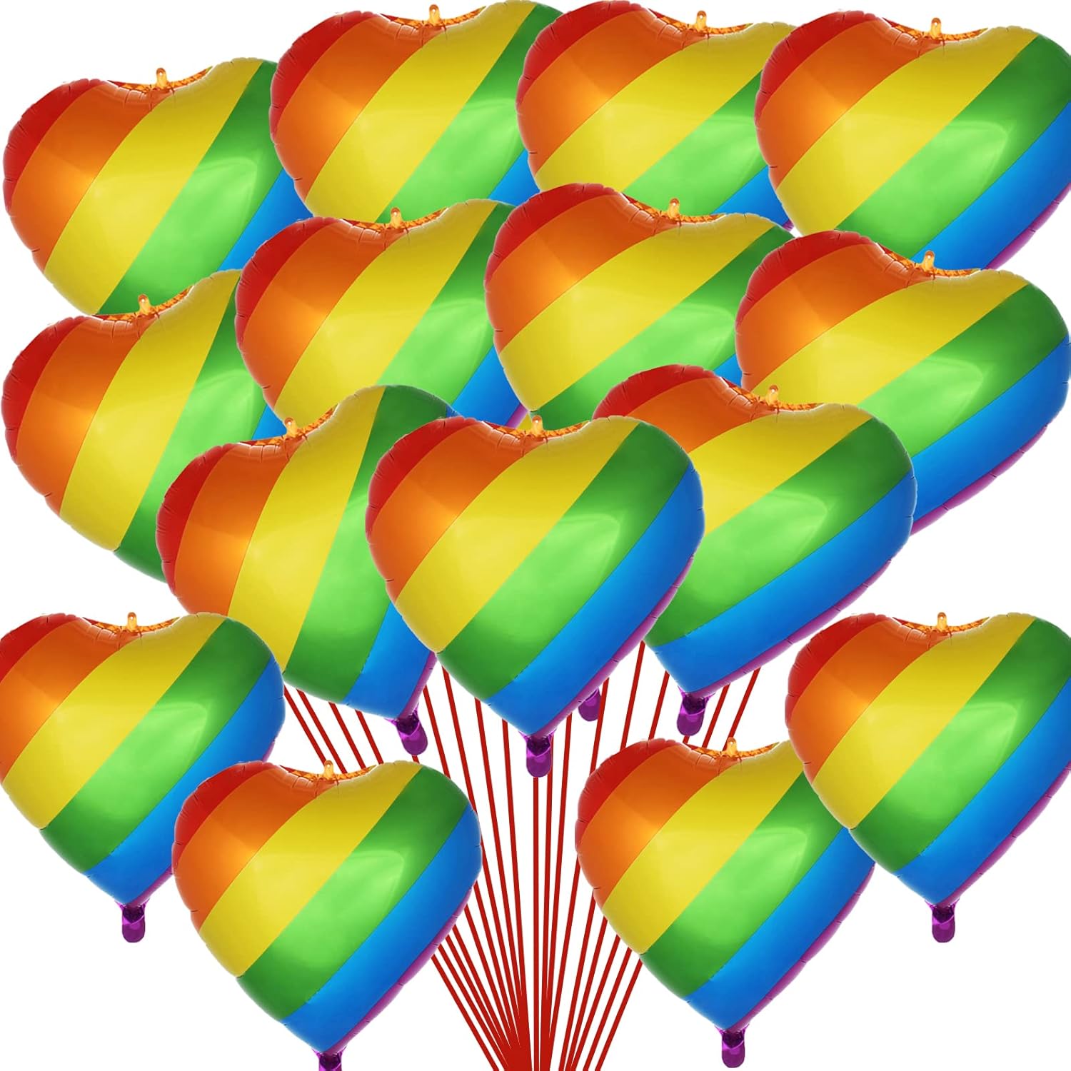 Amazon.com: Gay Pride Balloons Rainbow Heart Shape Balloon Party ...