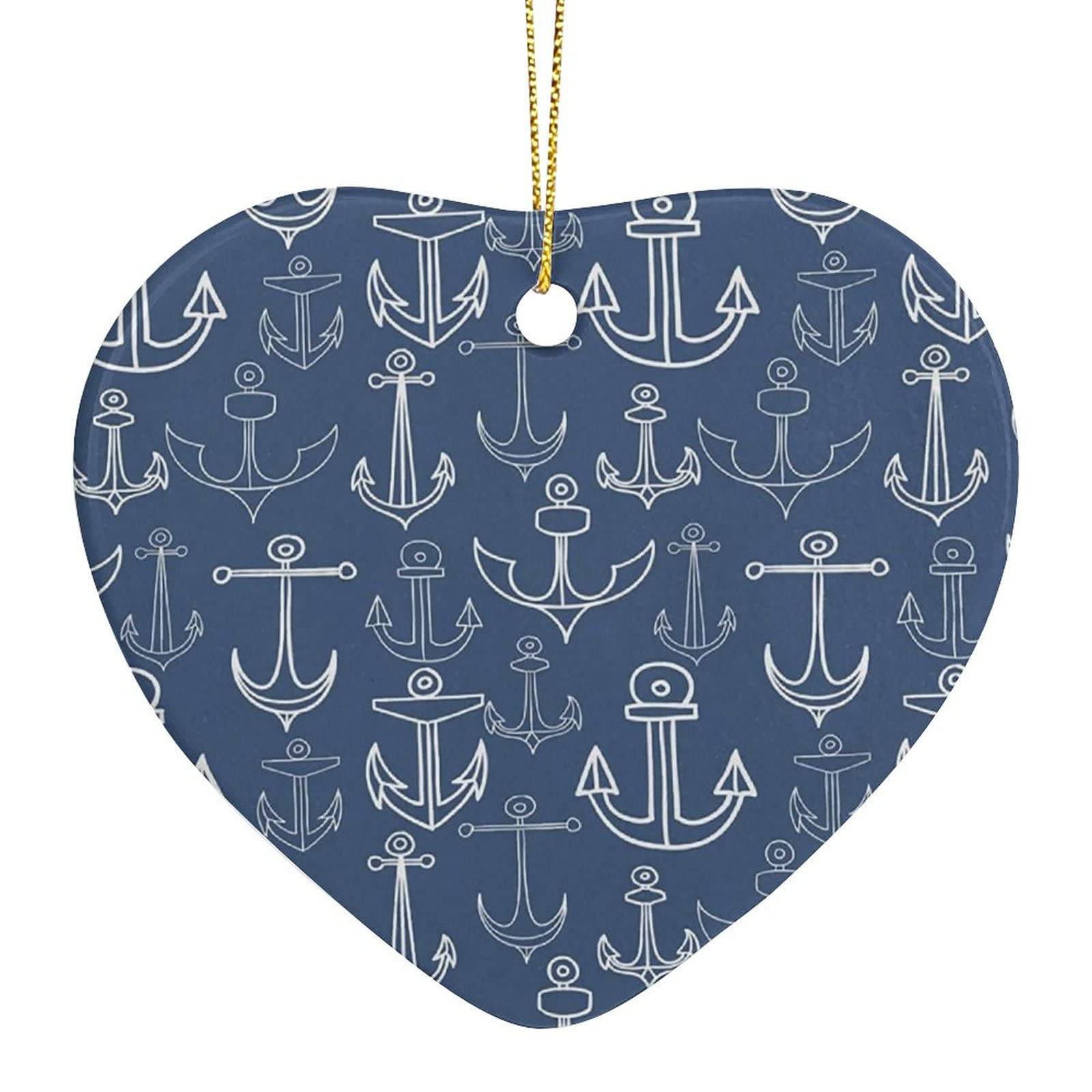 Navy Blue Anchor With Heart