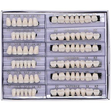 68 Pieces Fake Teeth False Teeth Sets Halloween Complete Acrylic Resin ...