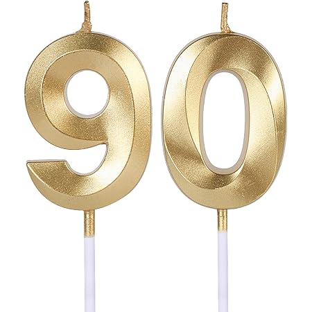 Amazon.com: Red 90th Birthday Candle, Number 90 Years Old Candles Cake ...