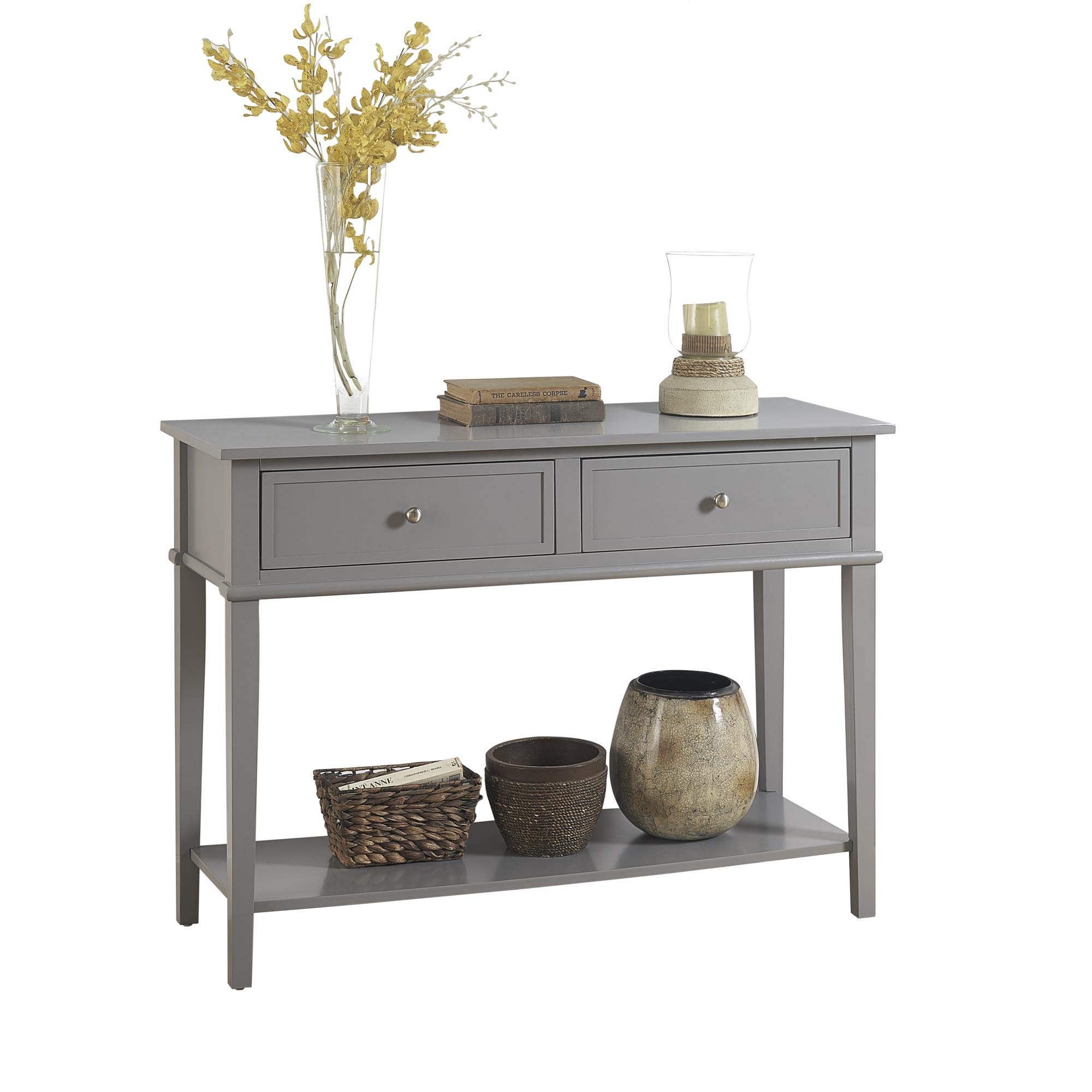 Ameriwood 7918815COM Franklin Console Table, Grey, 104.394 x 39.624 x ...