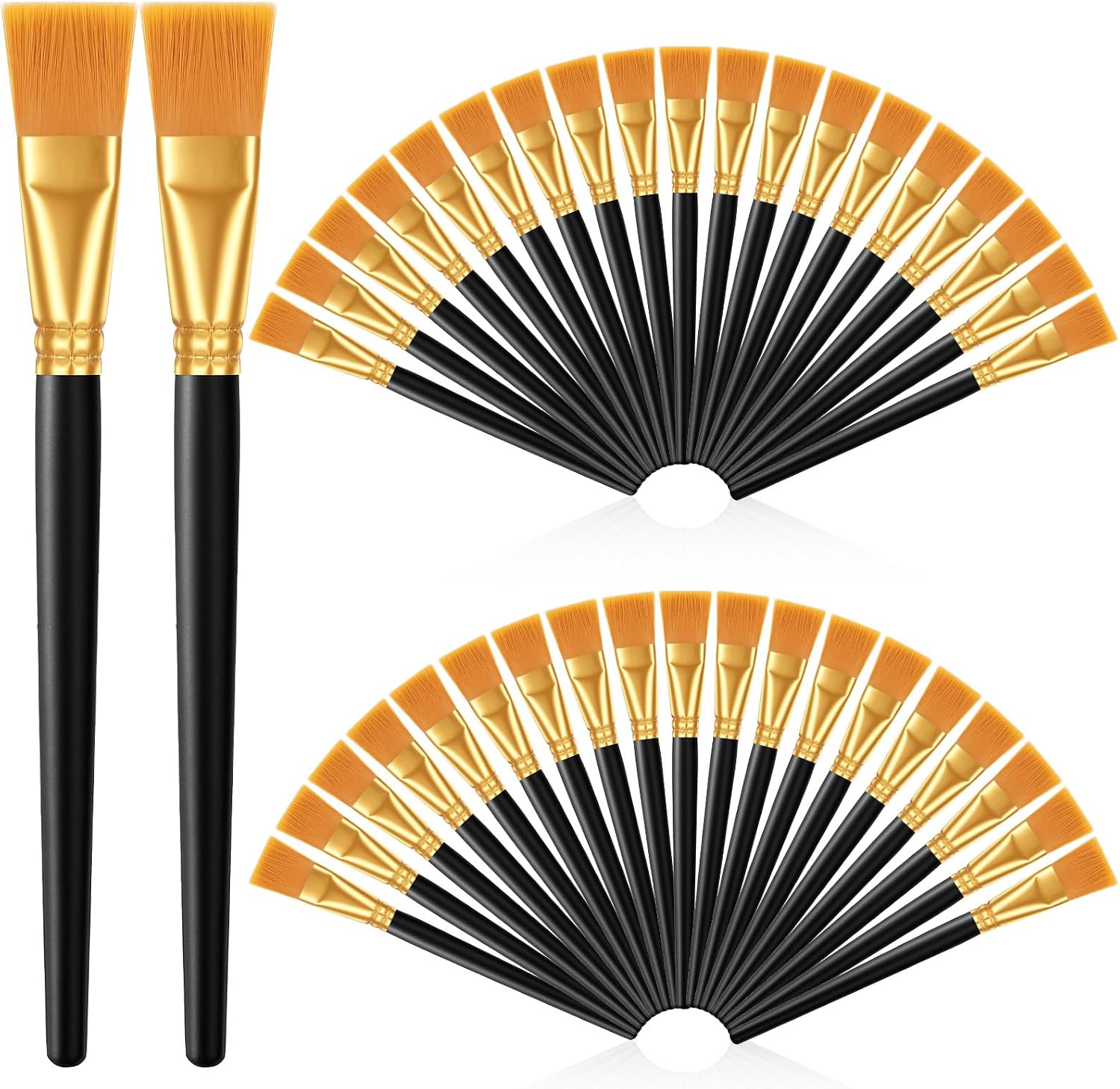 Amazon.com: 40 Pcs 1 Inch Flat Paint Brushes Large Acrylic Craft Paint ...