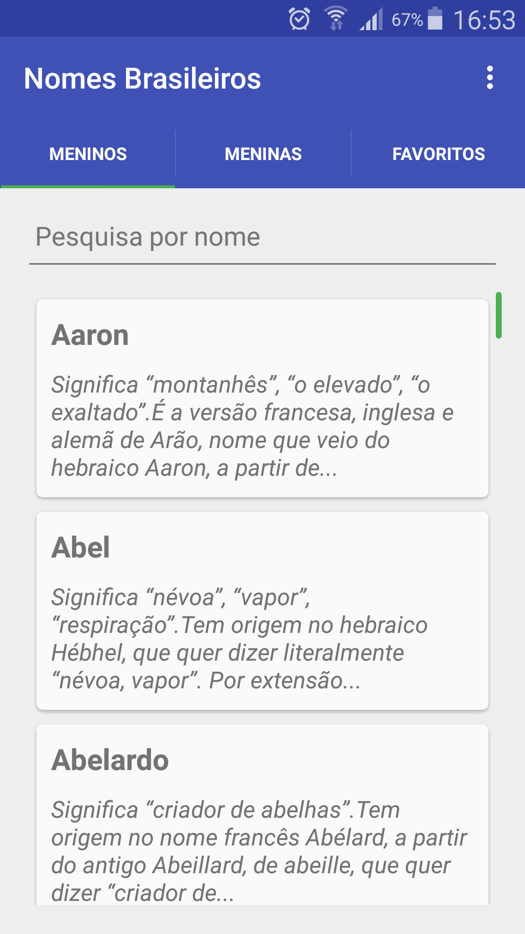 Nomes Brasileiros Significados - Aplicativo na Amazon Appstore