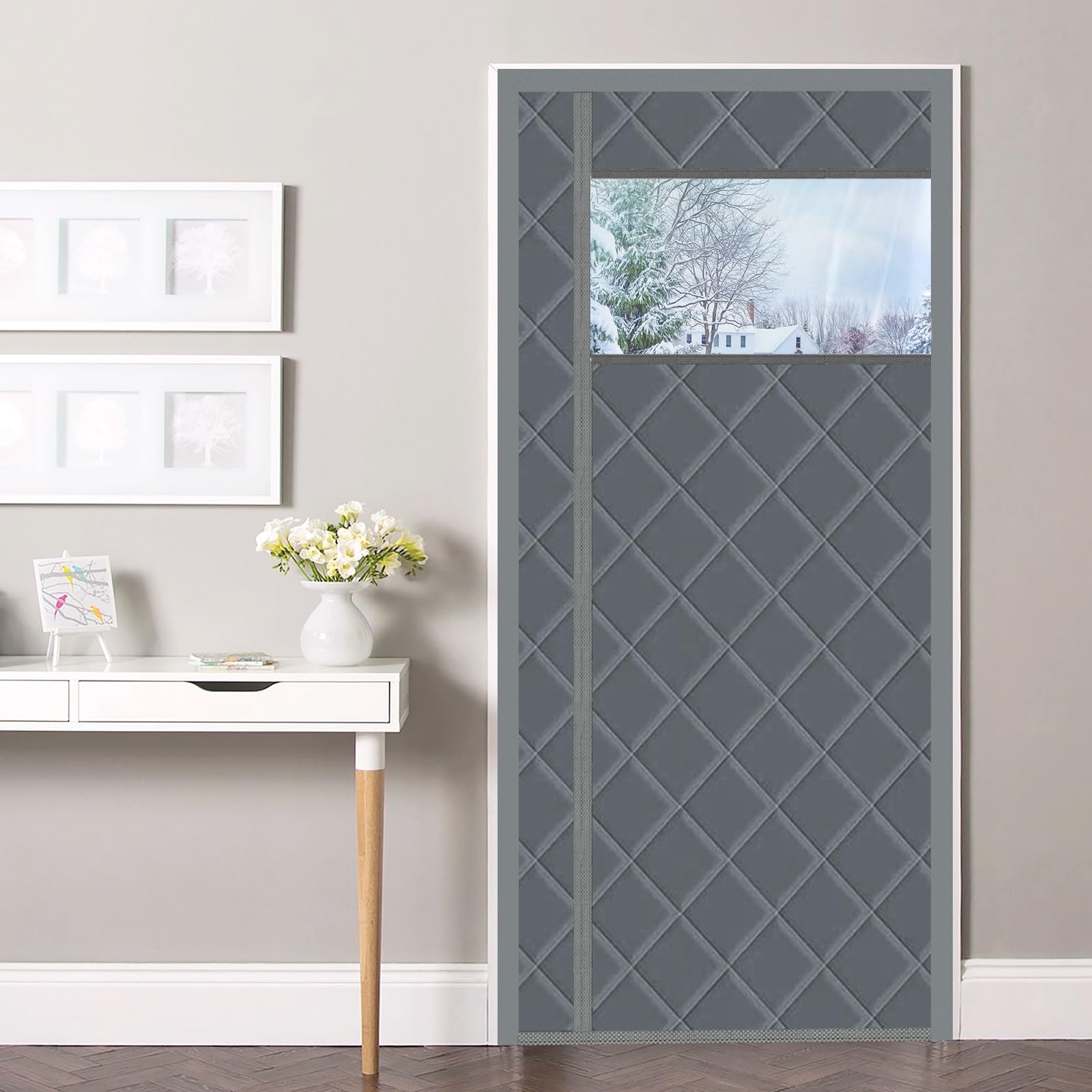 Anze Magnetic Thermal Insulated Door Curtain, Fits Door Size 64" X 82 ...