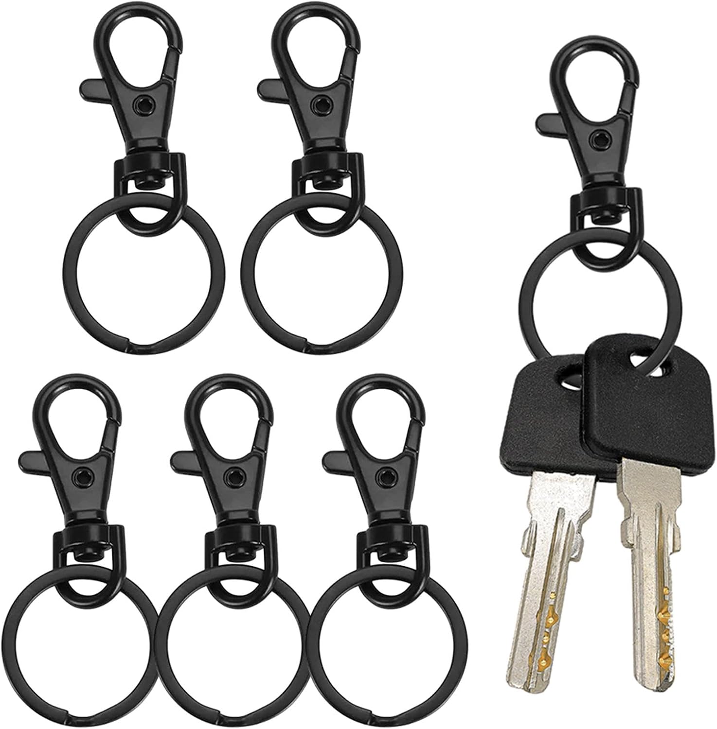 Tranquilique 10PCS Keychain Hooks with Key Rings Swivel Clasps Lanyard ...