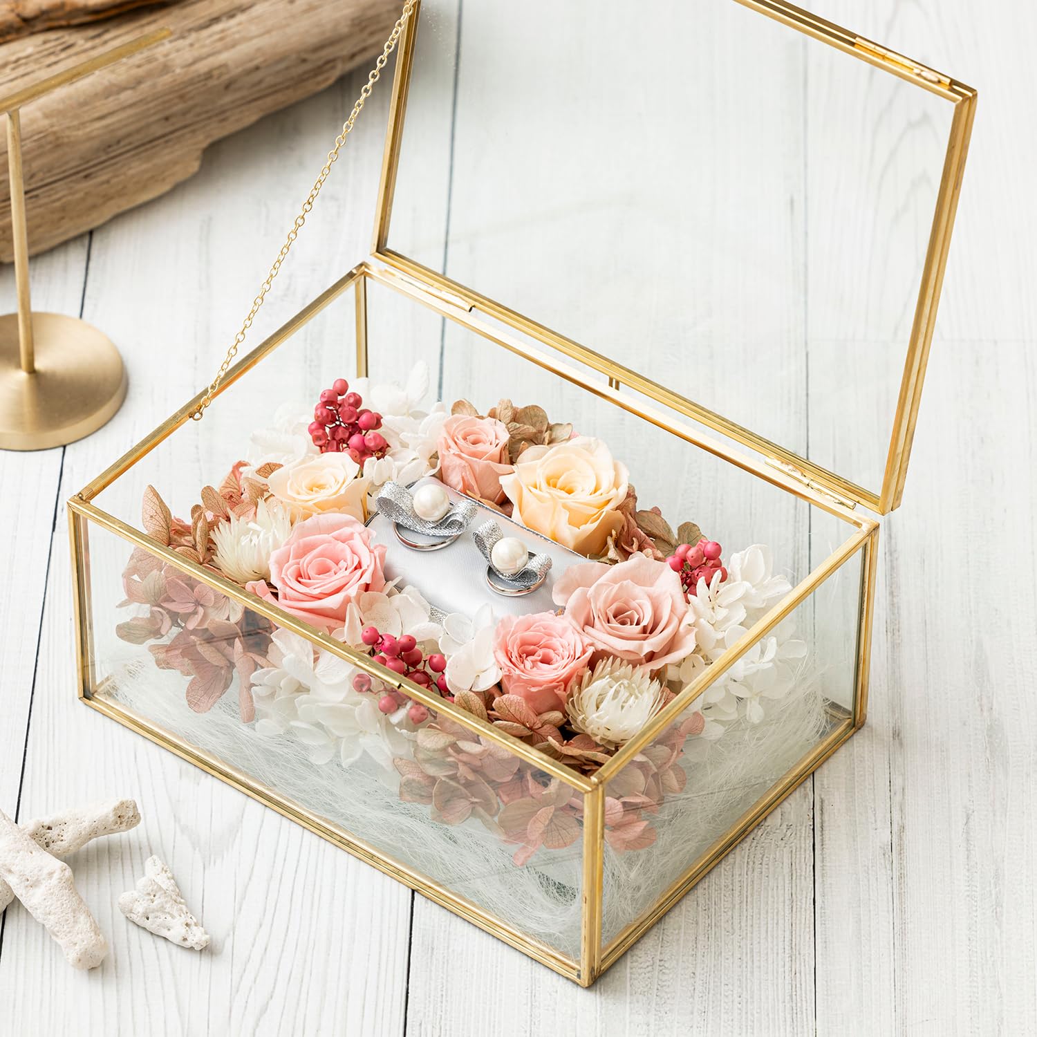 Amazon｜プリザーブドフラワー リングピロー ボックス Ruplan（ルプラン）プロポーズ 記念日 結婚祝い ギフト 花 フラワー ｜ Ensemble アンサンブル｜プリザーブドフラワー ...