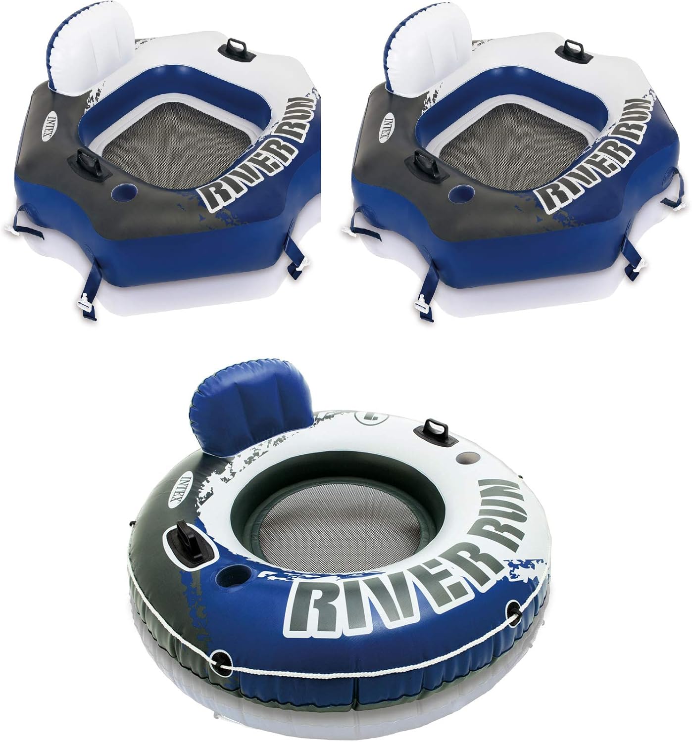 Amazon.com: Intex Connect Inflatable Floating Tube 2 Pack w/Intex 1 ...