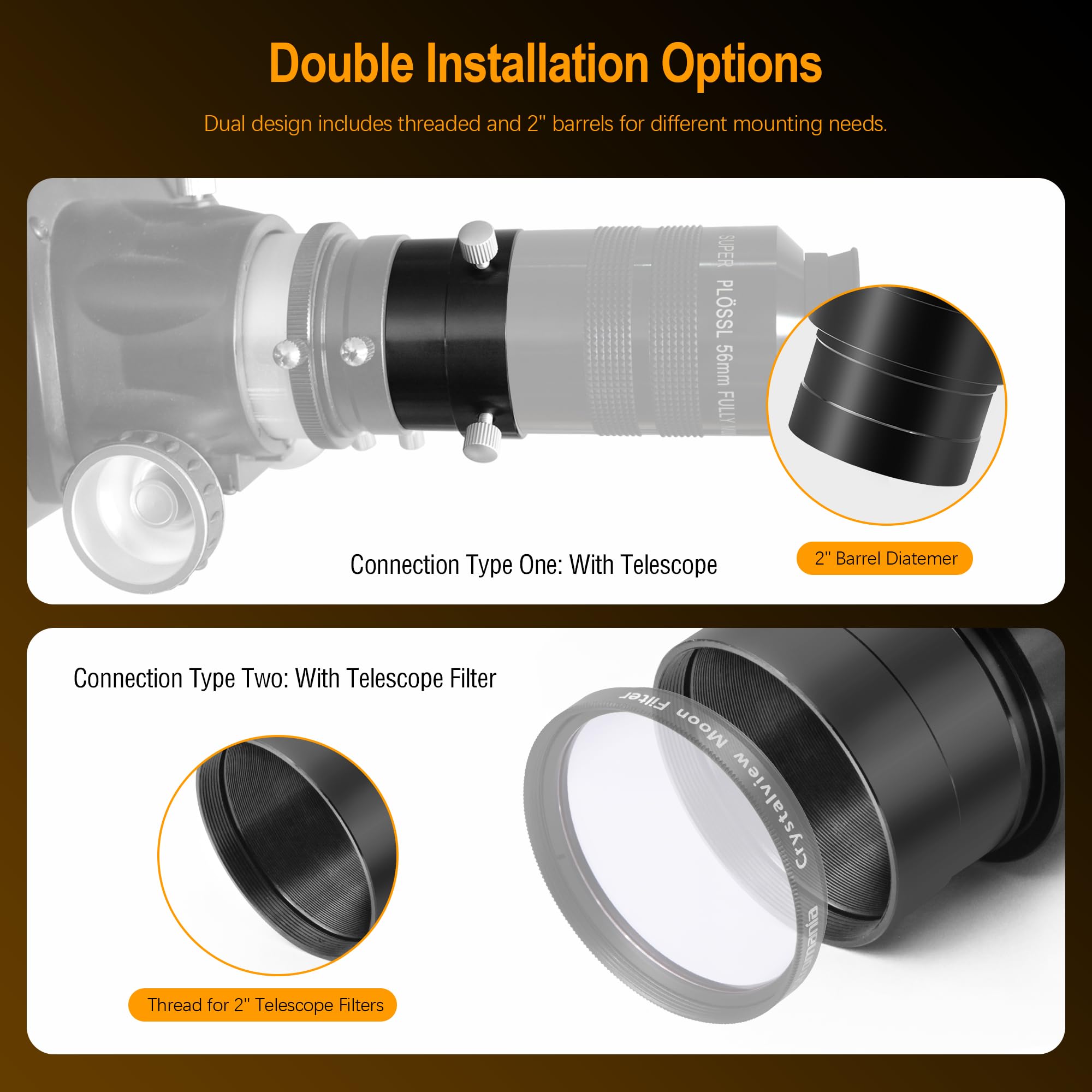 Snapklik.com : Astromania 2-Inch Telescope Eyepiece Extension Tube ...