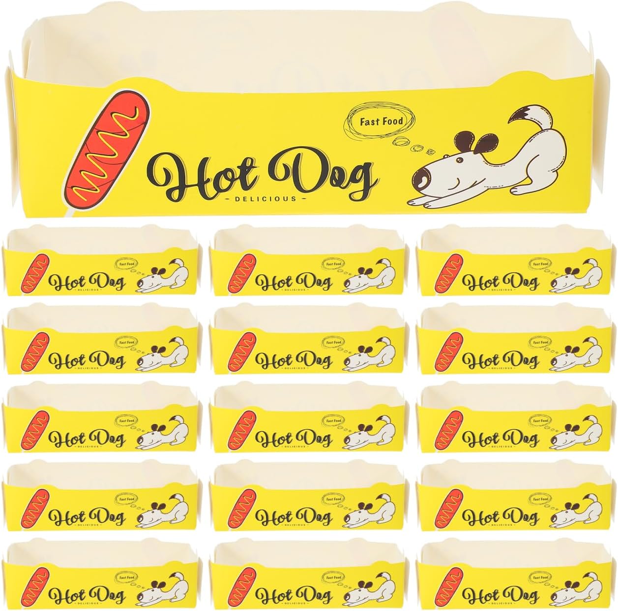 Amazon.com: 50PCS Disposable Hot Dog Paper Serving Trays Hot Dog Fries ...