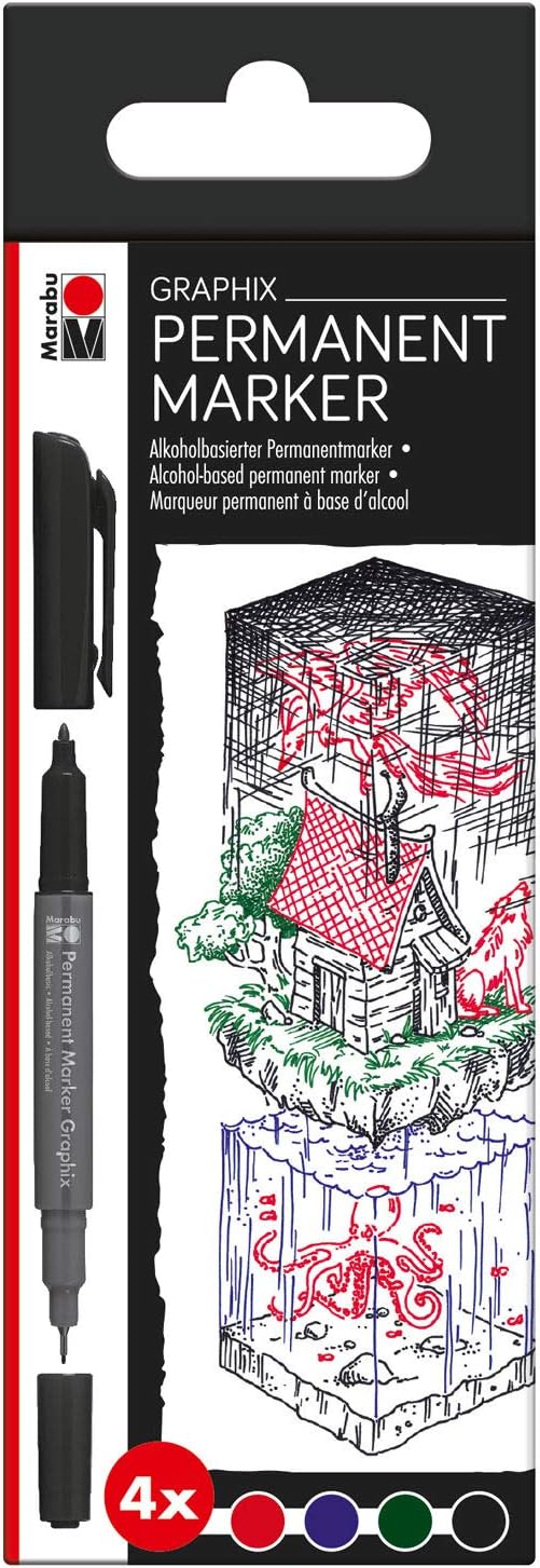 Amazon.com: Marabu Permanent Marker Graphix Set of 4 once upon a time ...