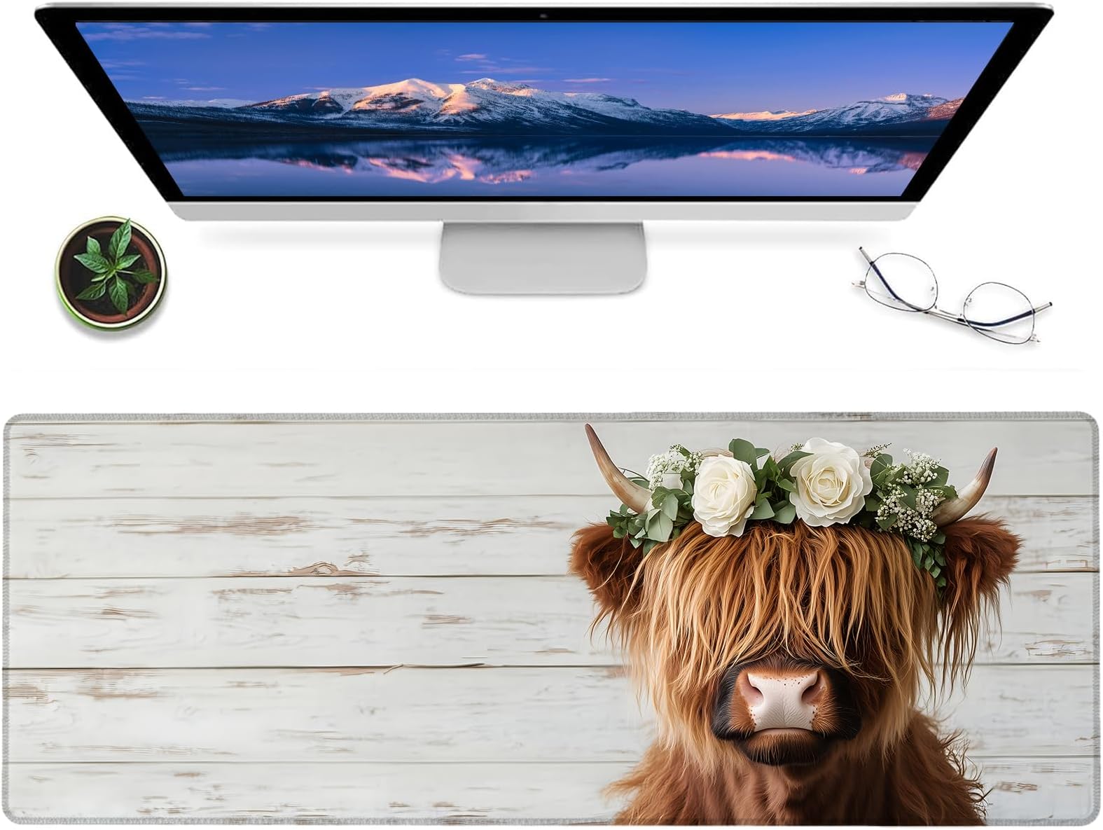 Amazon.com: ainori Highland Cow Gaming Mouse Pad – 12x31.5in Large ...