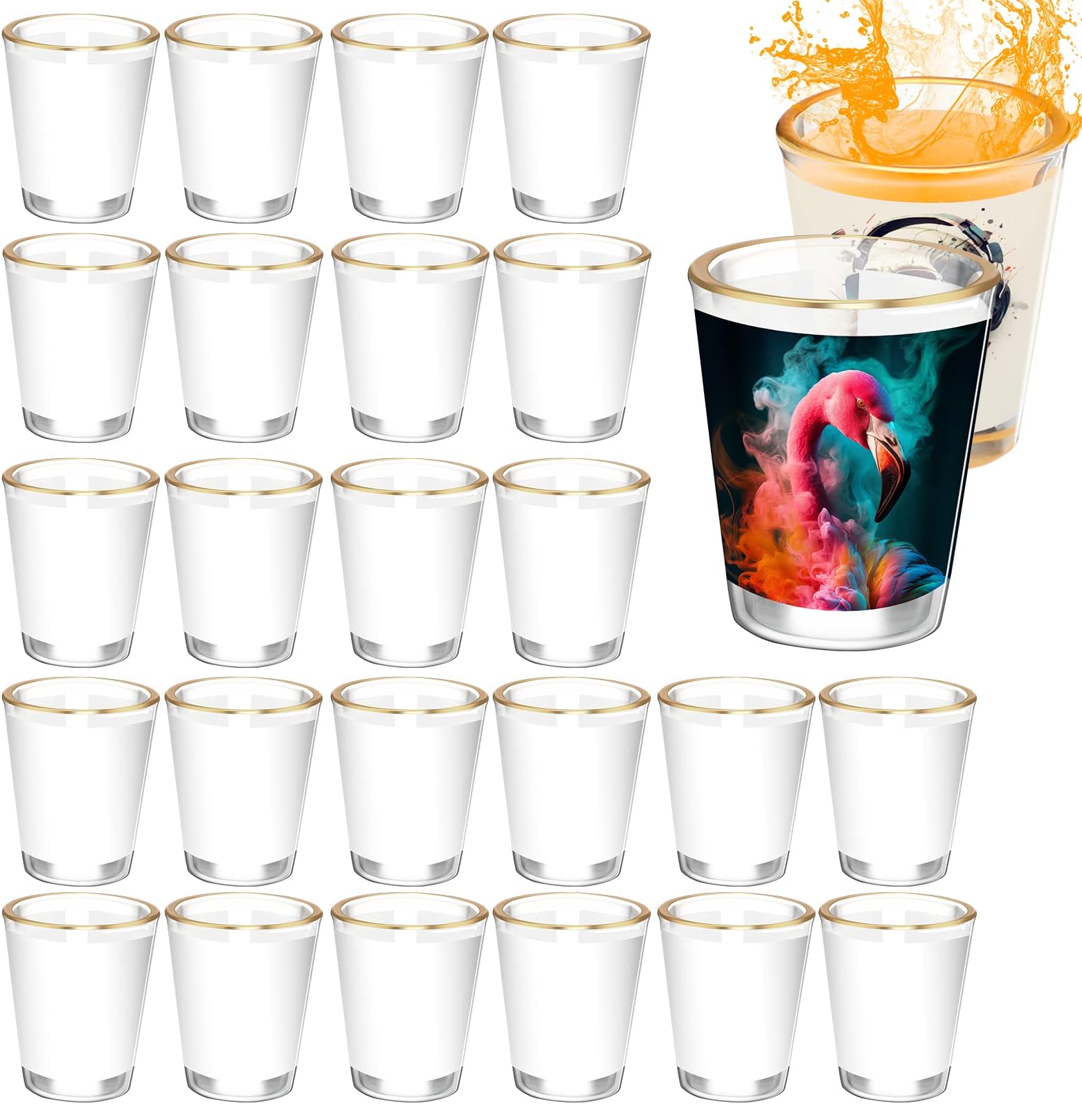 Amazon.com | 12 Pieces 1.5oz Sublimation Blank Long Shot Glass Bar ...