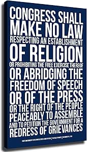 Amazon.com: First Amendment US Constitution Bill of Rights Art Print ...