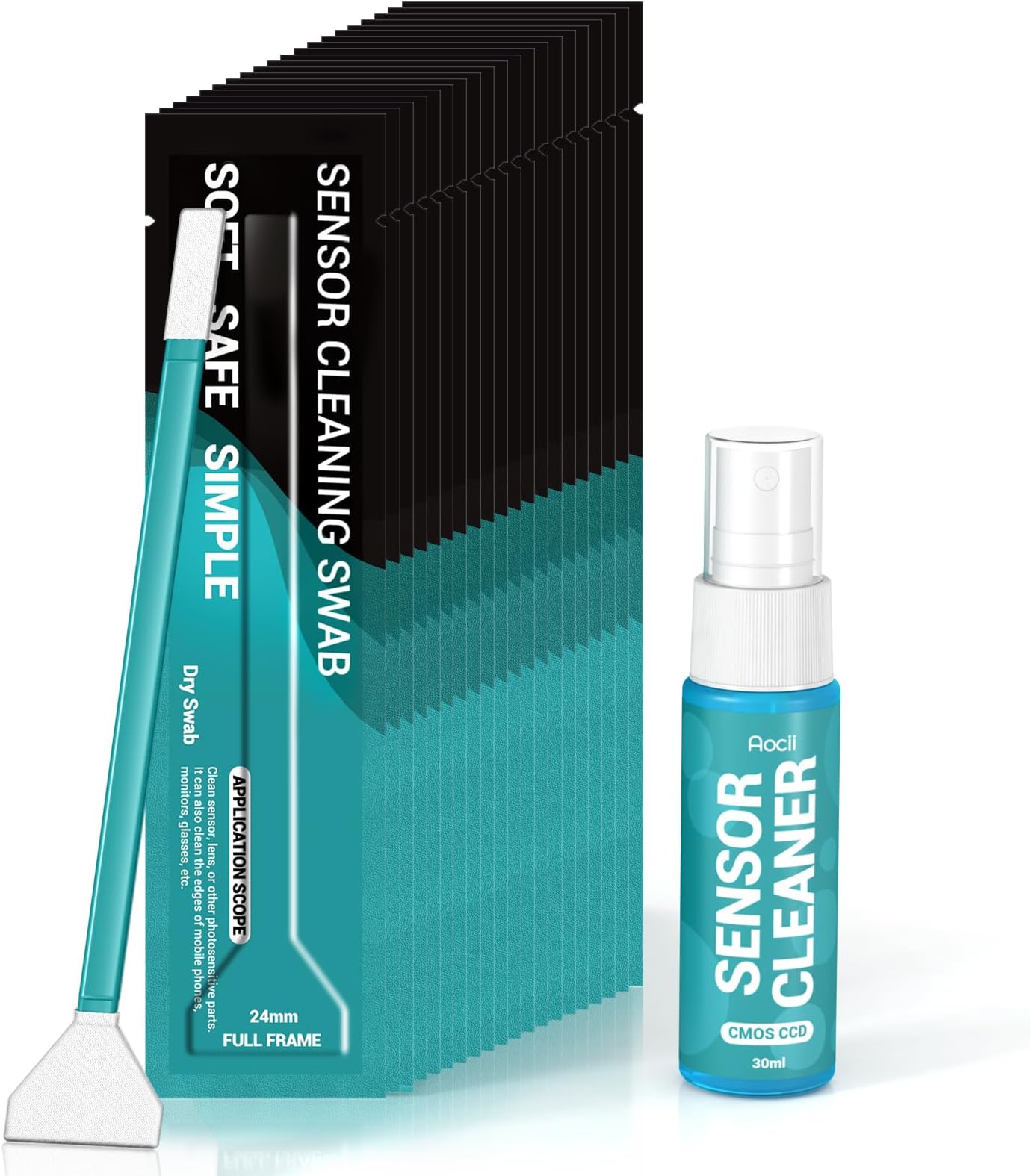 Amazon.com : Aocii 20pcs Full Frame Camera Sensor Cleaning Kit, Lens ...