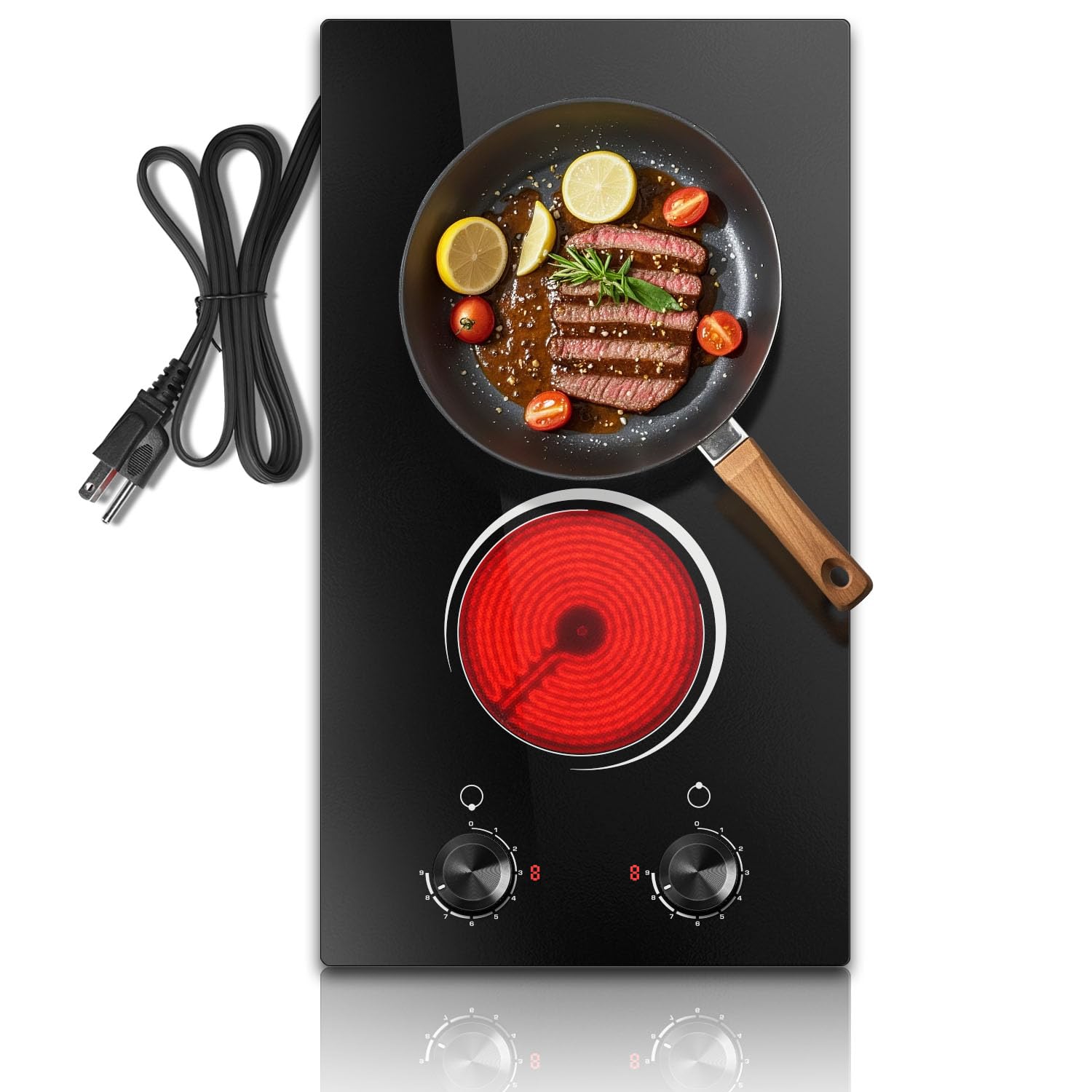 Snapklik.com : 2 Burner Electric Cooktop 110V, 12 Inch Electric Cook ...