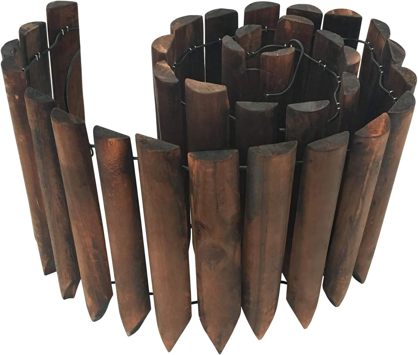 Amazon.com : MGP Teak Wood Uneven Top Solid Log Edging, Brown : Patio ...