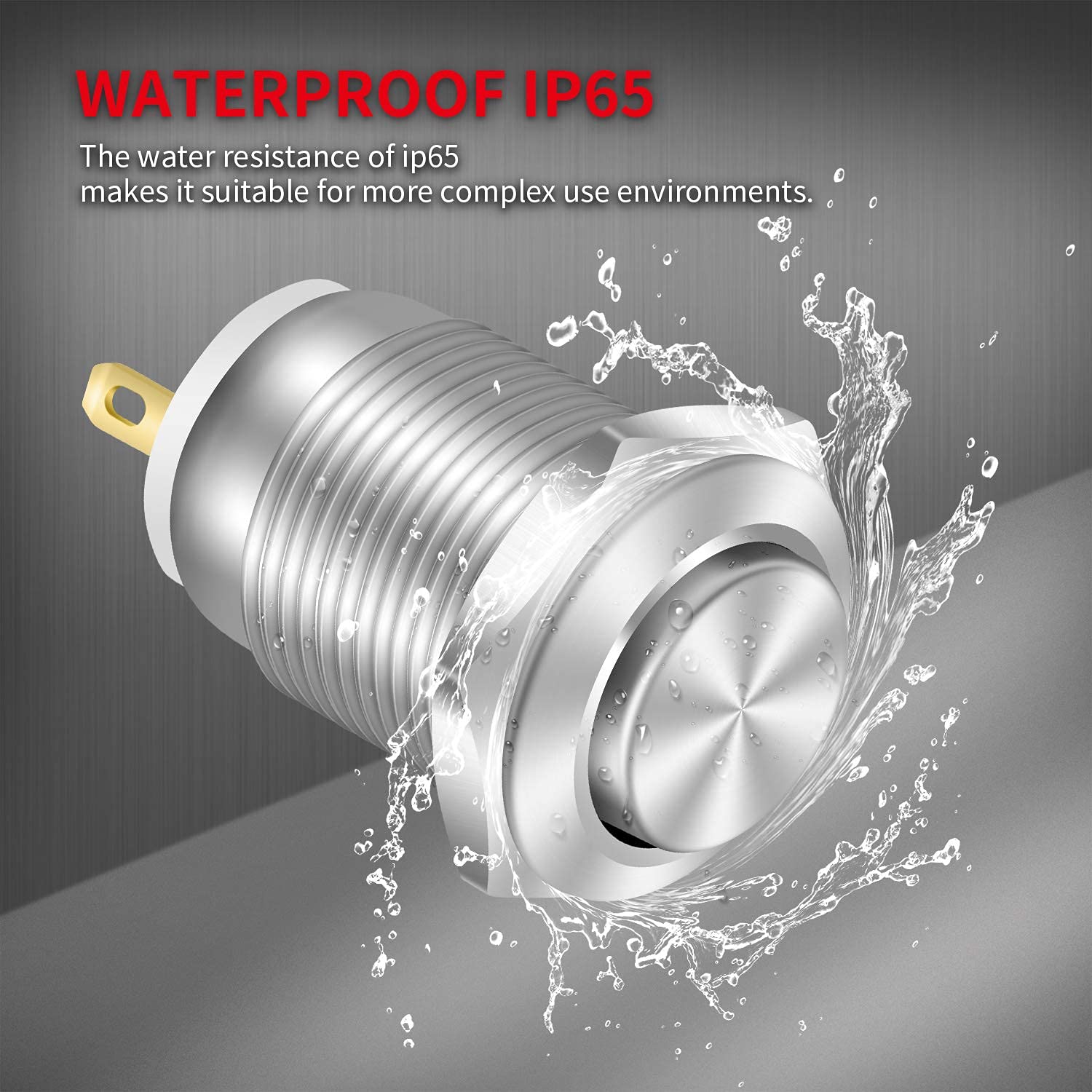 GUUZI 8pcs 12mm Latching Waterproof Metal Push Button Switch On-Off 3A ...