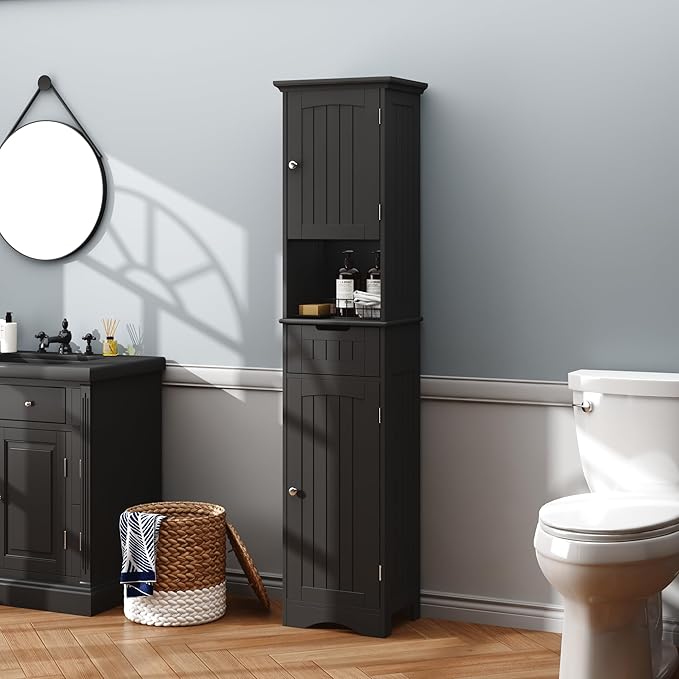 Amazon.com: ChooChoo 67" Tall Bathroom Storage Cabinet Freestanding ...