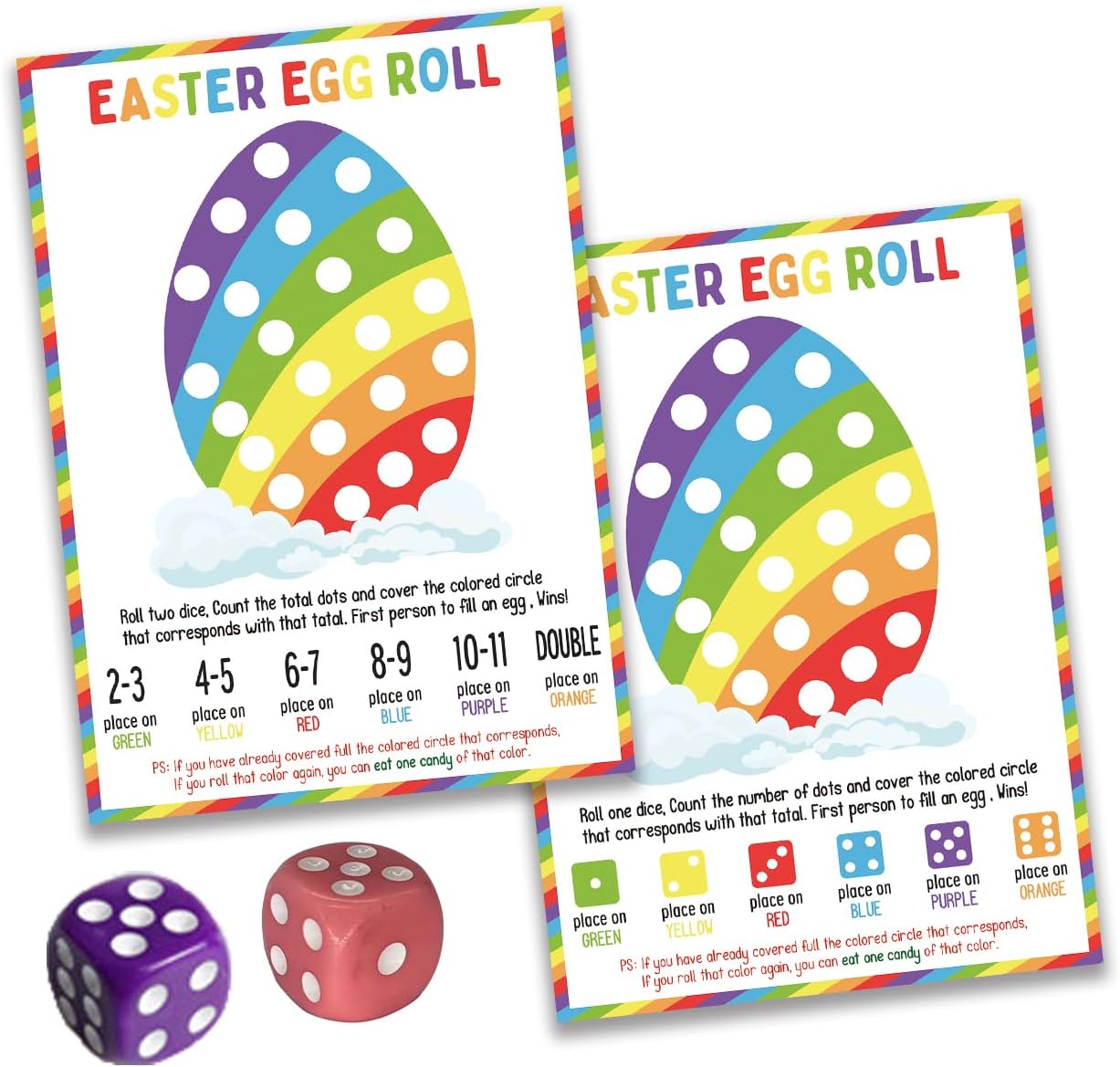 Amazon.com: BEUFSE Easter Egg Roll Dice Game, Roll The Egg Game with ...