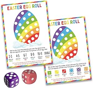 Amazon.com: BEUFSE Easter Egg Roll Dice Game, Roll The Egg Game with ...