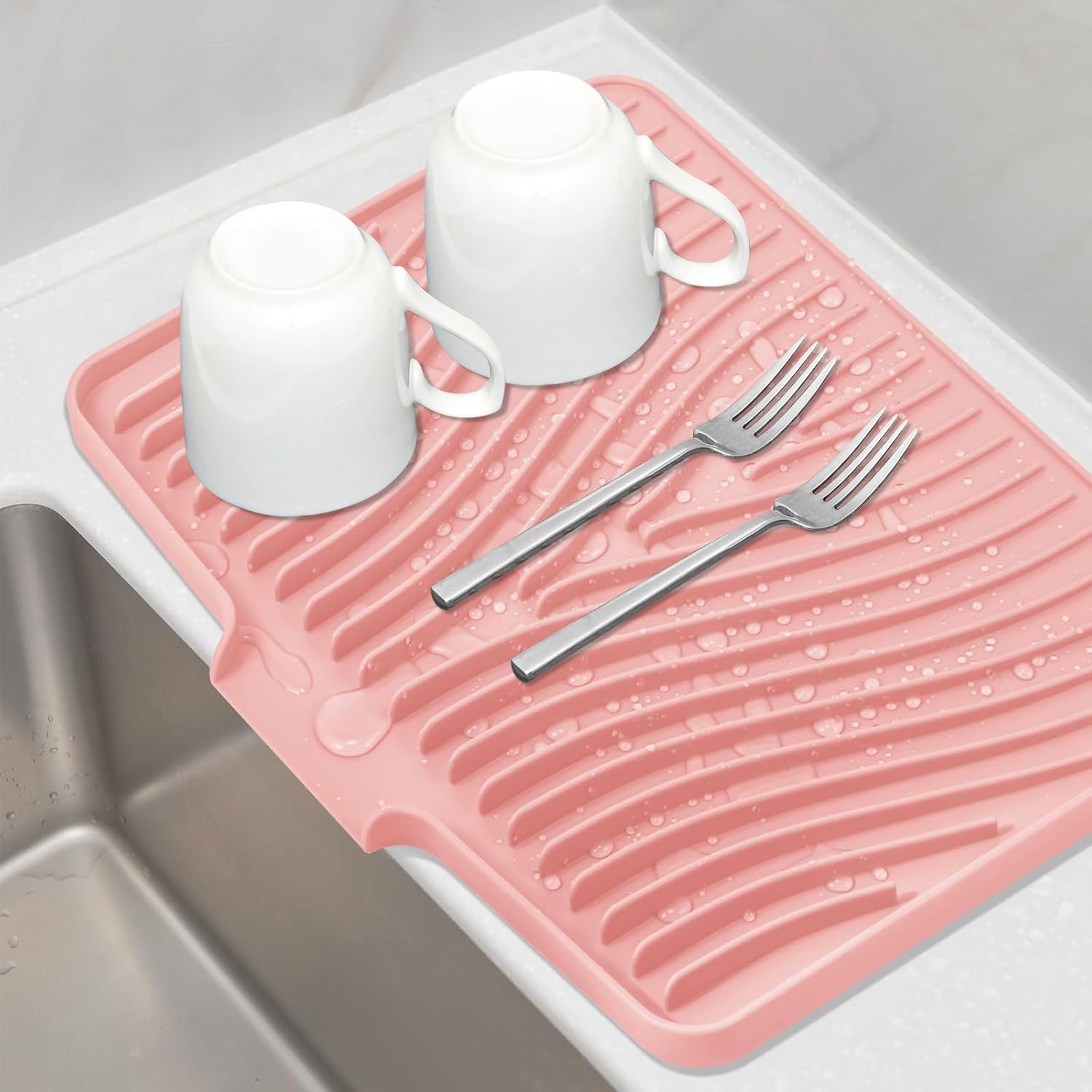 Amazon.com: TIKNIK Silicone Dish Drying Mat for Kitchen Counter, Dish ...