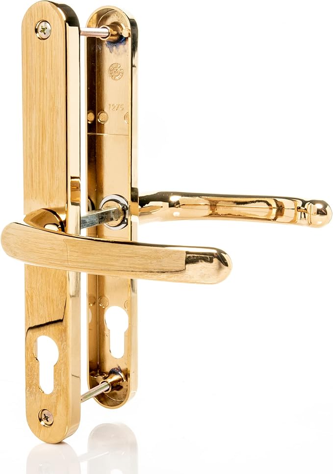 UPVC Door Handles Set Suits Fullex Locks - Polished Brass - Lever/Lever ...