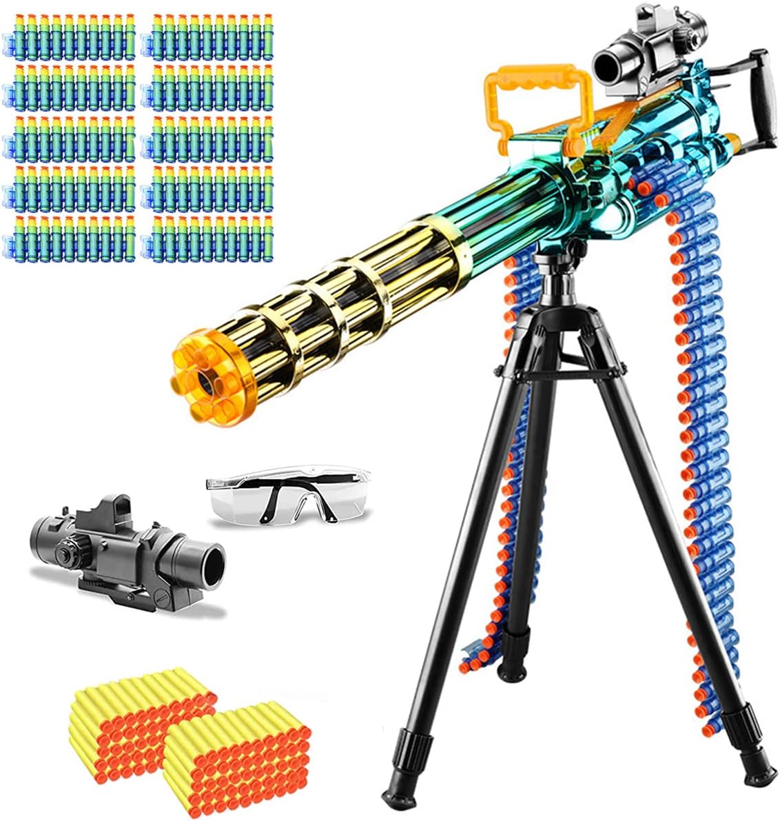 Amazon.com: Gatling Toy Gun for Kids, Electronic Rotating Blasters with ...