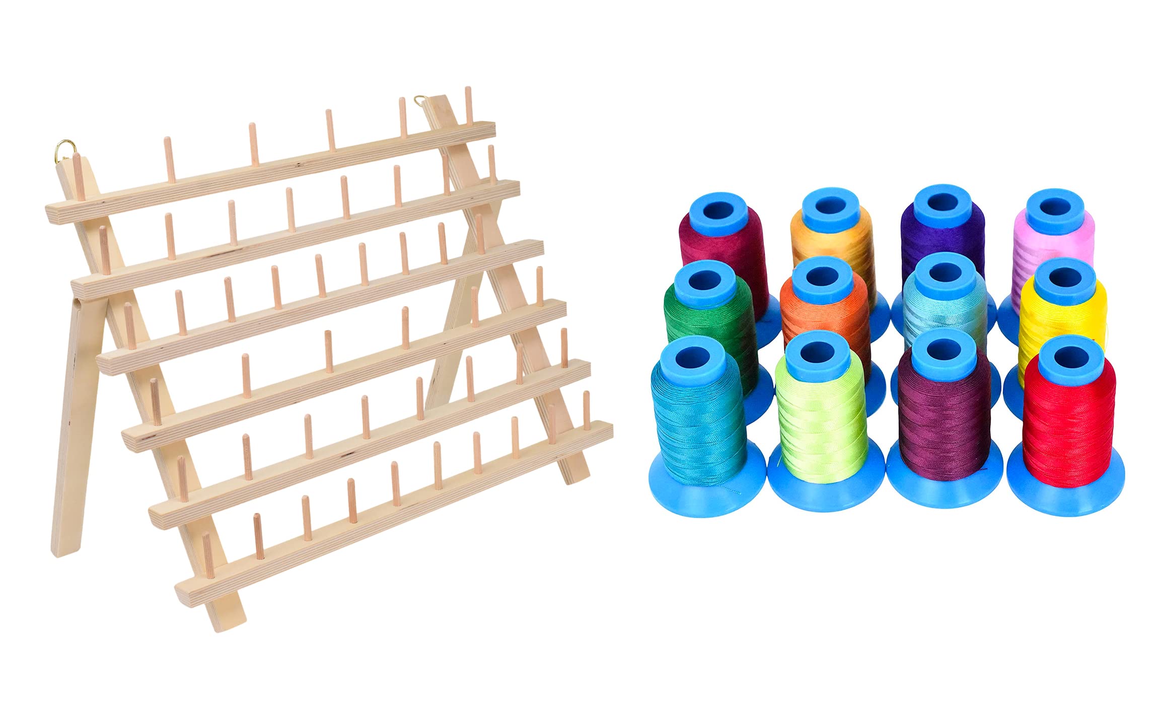 Amazon.com: Mandala Crafts Wooden Thread Holder and Tex 70 Bonded Nylon ...