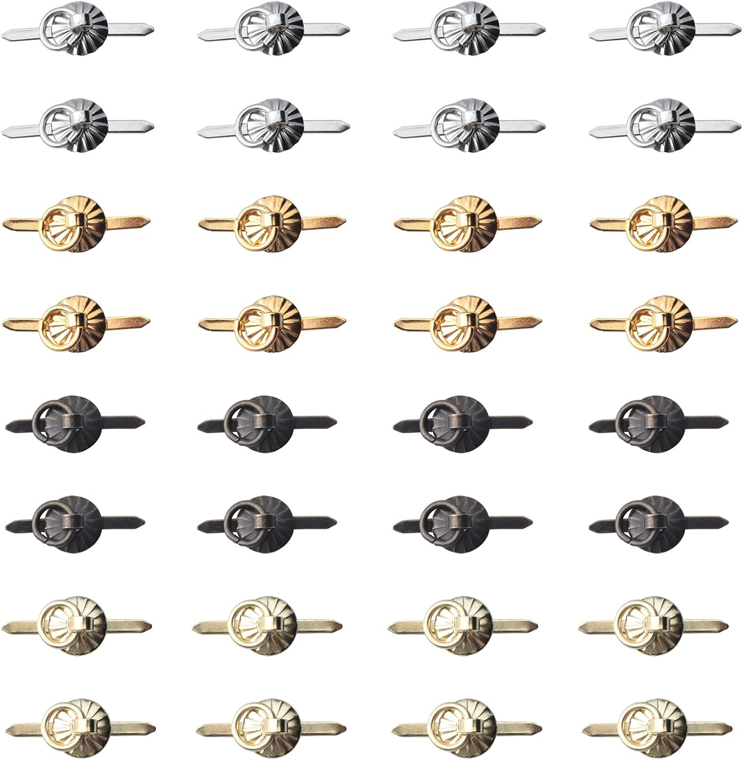 Amazon.com: Ruwado 40 Pcs Brad Fastener with Pull Ring Small Metal ...