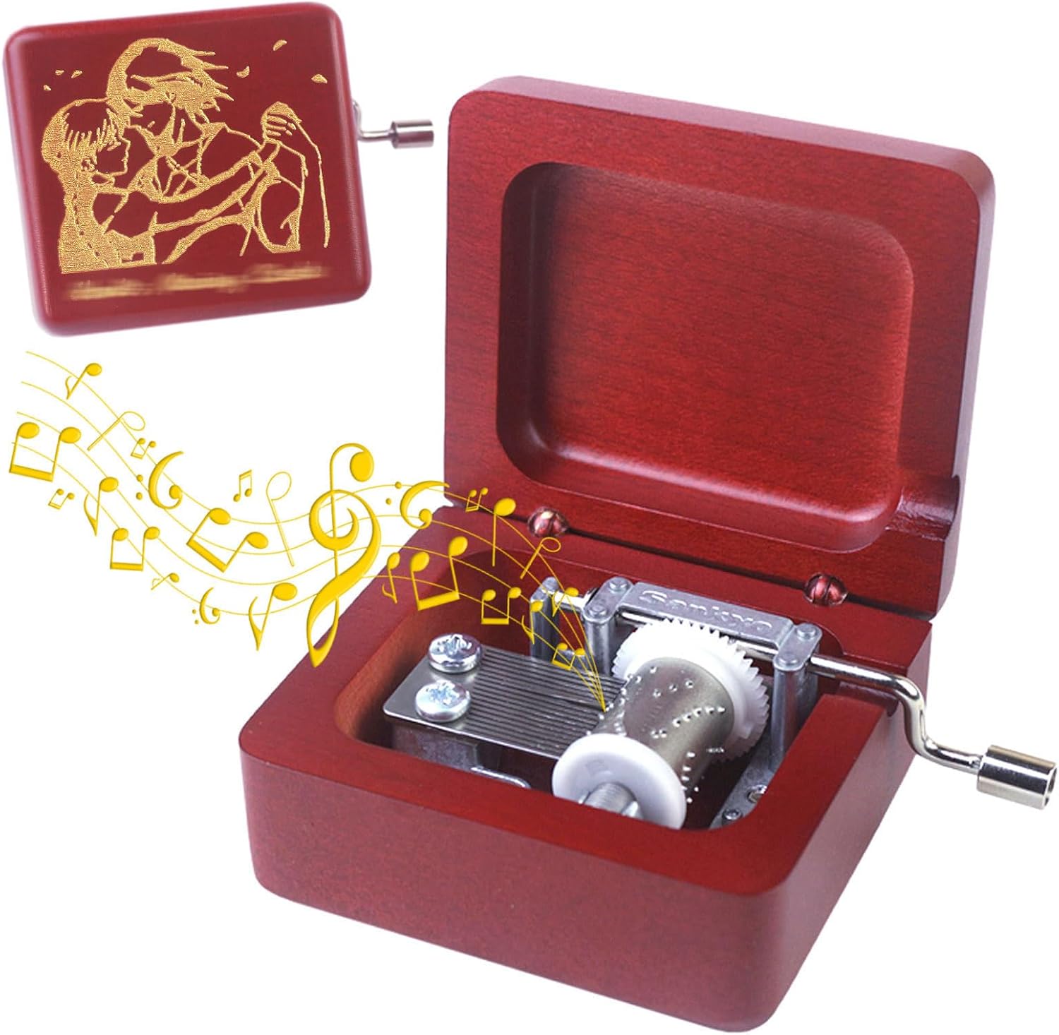 Amazon.com: ROSIKING Wooden Music Box Hand Crank Classic Musical Boxes ...