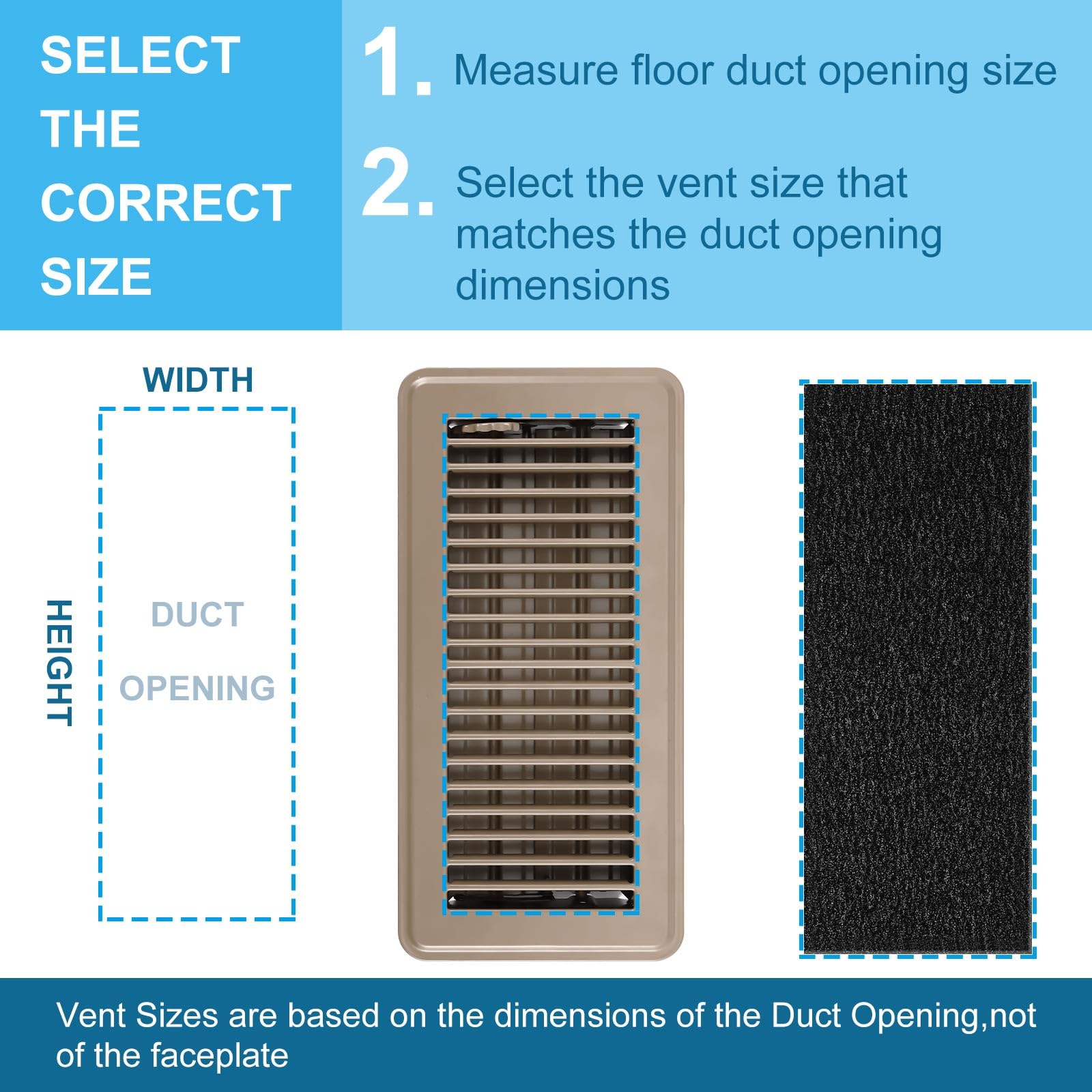 Blulu 30 Pcs Floor Vents Register with Air Vent Filters 4" x 10" Set ...