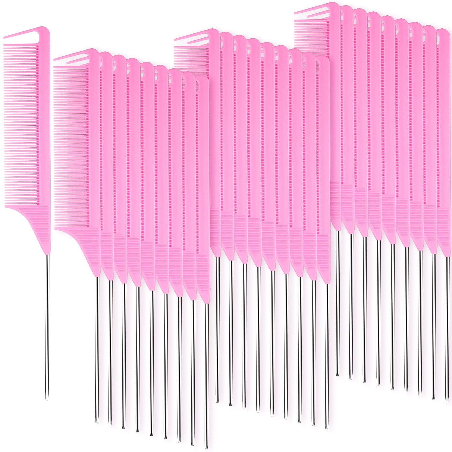 Amazon.com : 30 Pieces Parting Comb for Braids Hair Rat Tail Comb Steel ...