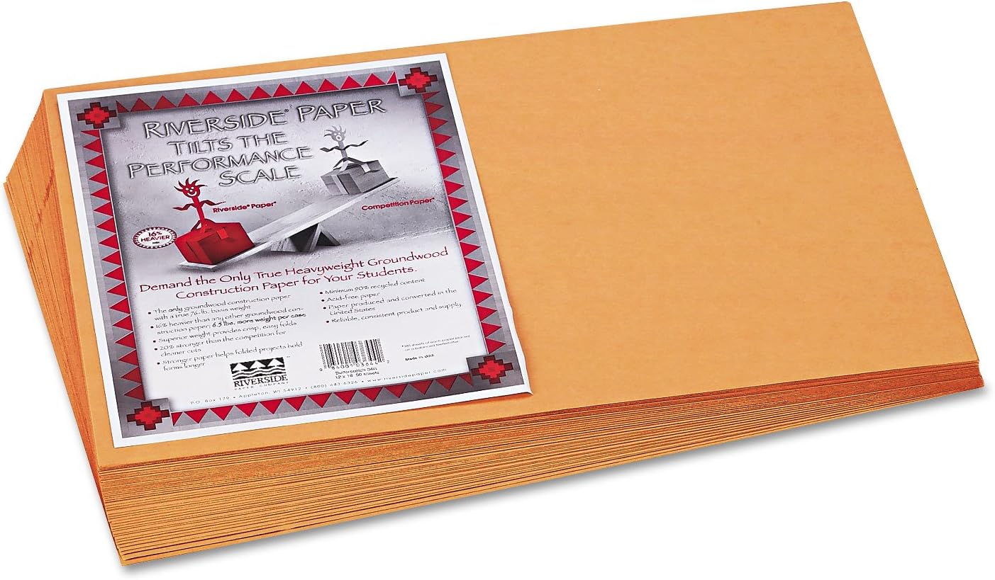Amazon.com : Riverside Paper Groundwood Construction Paper, 12in. x ...