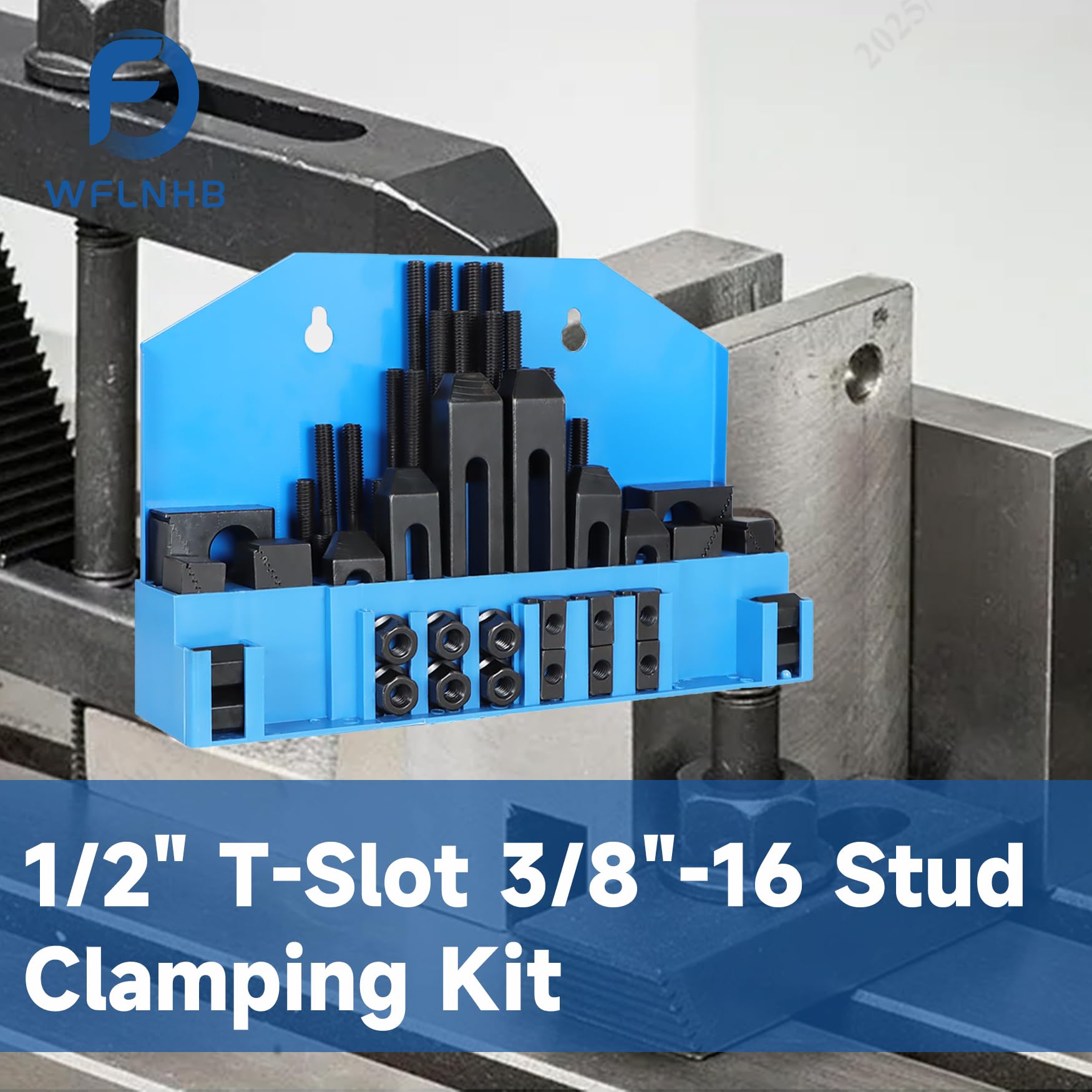Snapklik.com : 58 Pcs Pro-Series 1/2" T-Slot 3/8"-16 Stud Clamping Kit ...
