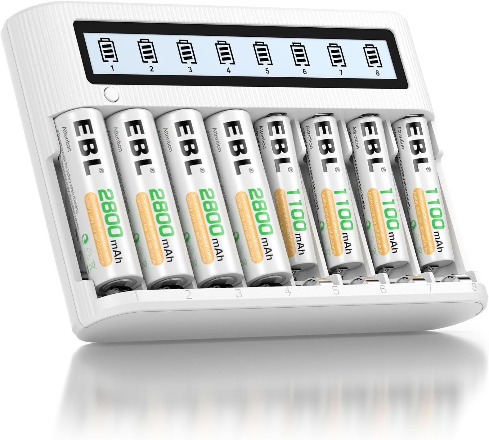 Amazon.com: Mupoer Rechargeable Batteries with Charger, 4 Pack AA & 4 ...