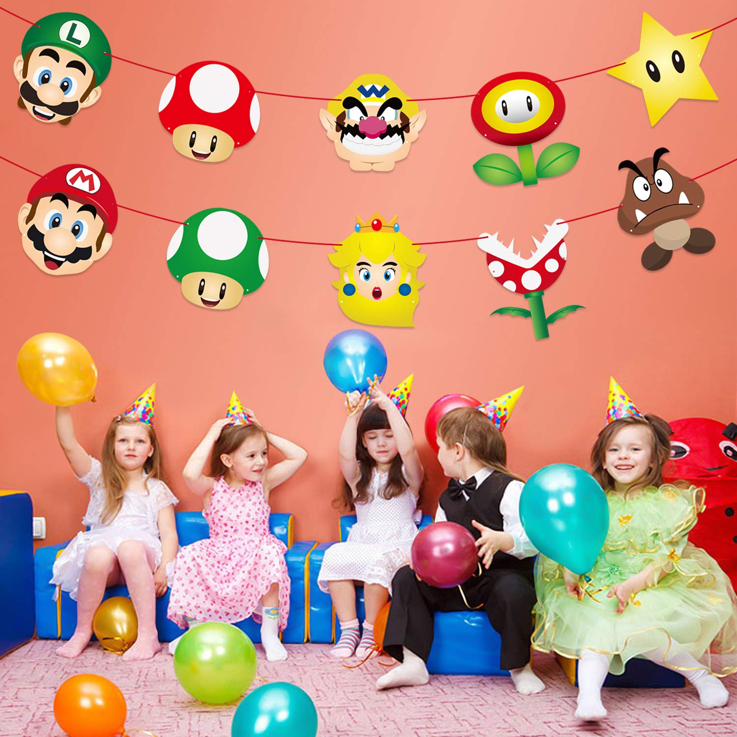 Buy Mario Door Sign Banner Decoration for Outdoor Wario Hanging Porch ...